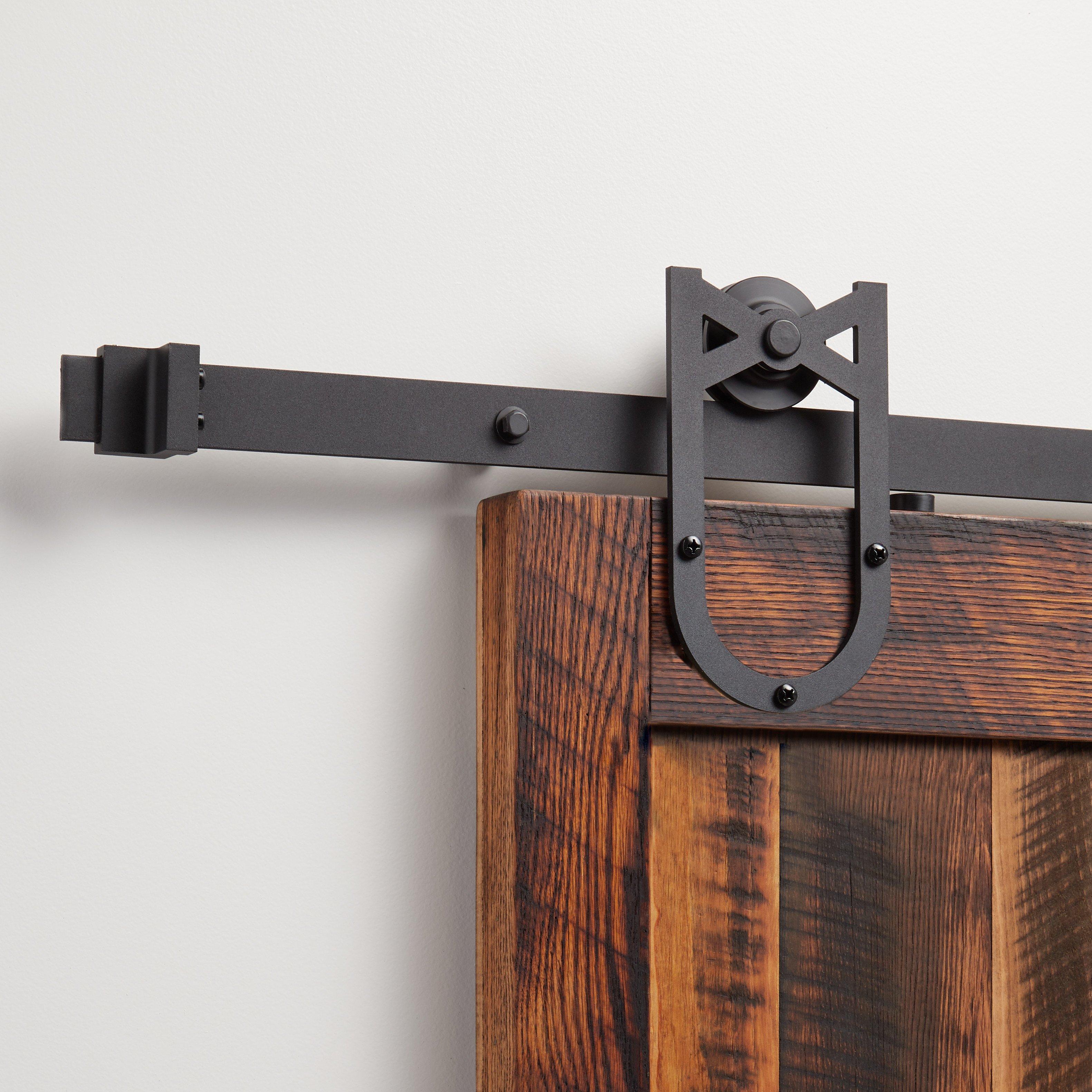 120" Guffey Barn Door Hardware Kit - Black | Signature Hardware