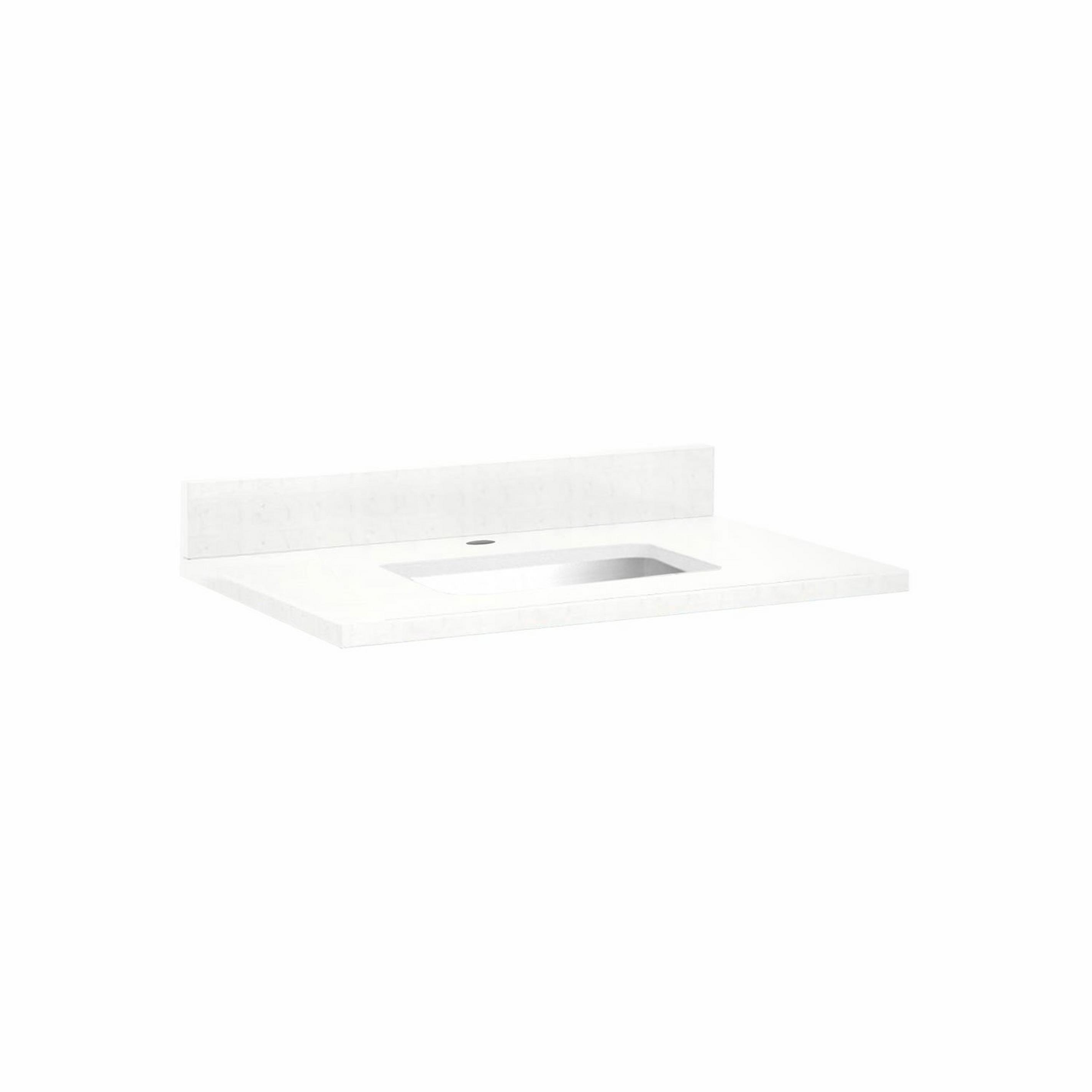 31" x 22" 3cm Quartz Vanity Top for Rectangular Undermount Sink ...