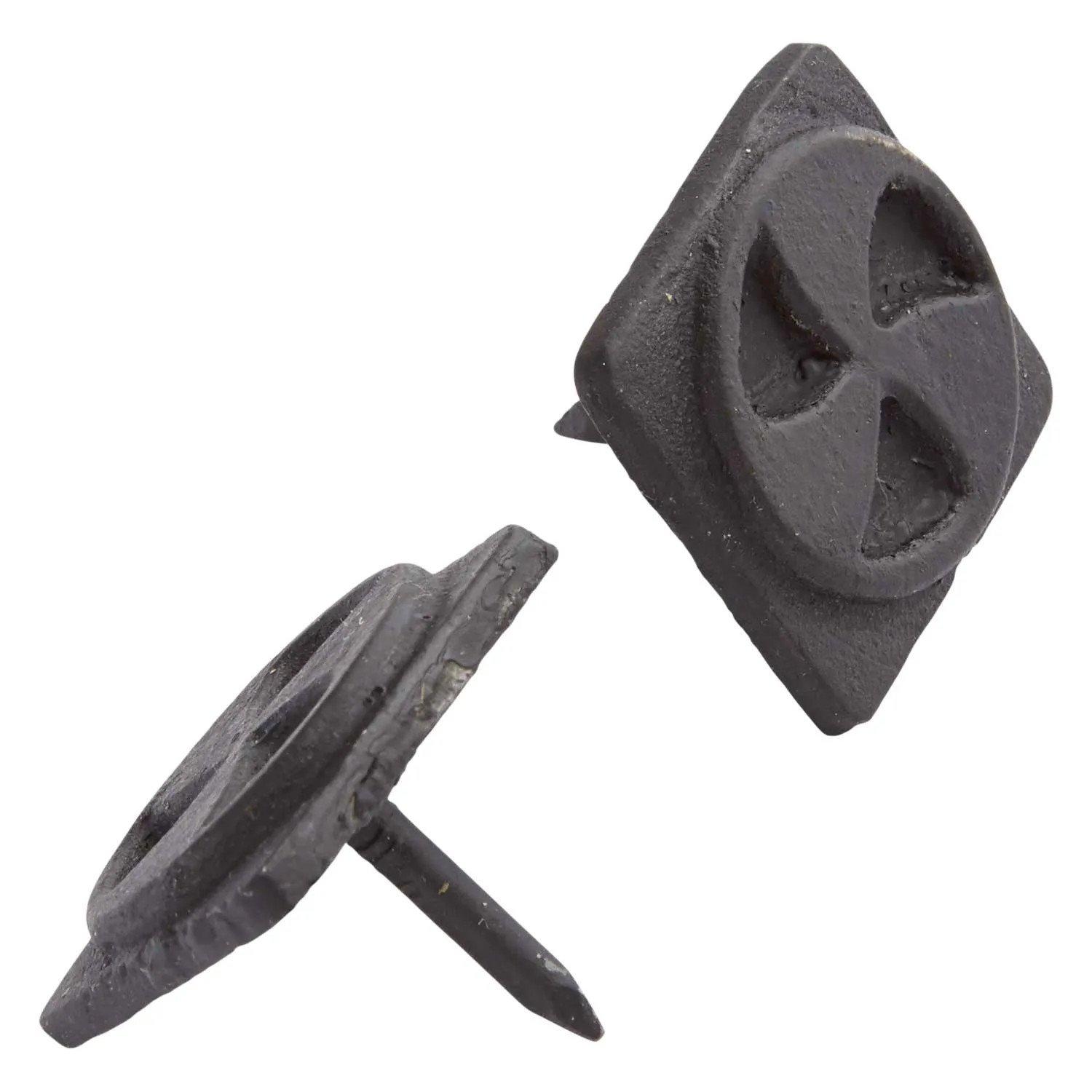 Hand-Forged Iron Square Fan Design Clavos - Set of 6 - Large - Natural ...