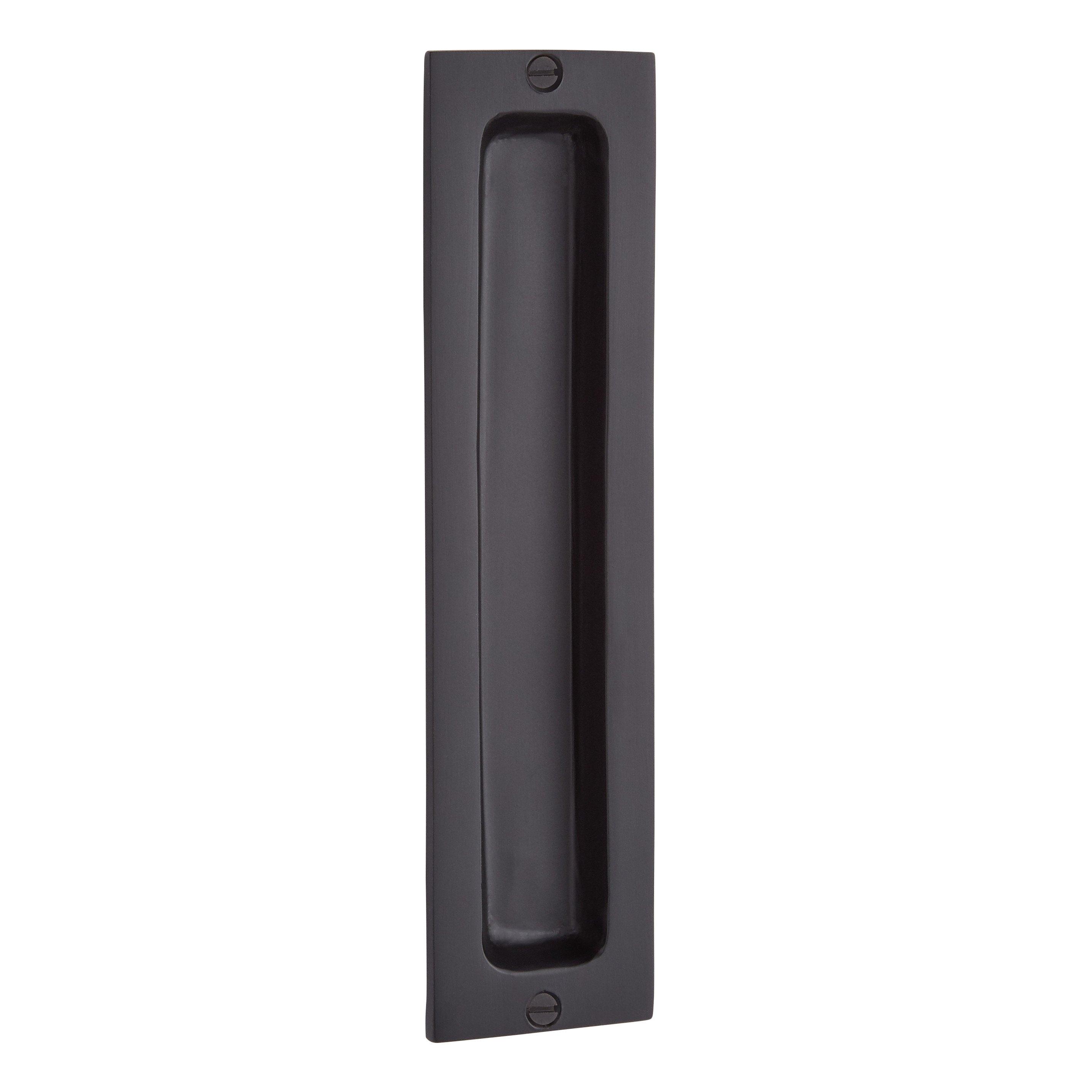 8-1/4" Brass Rectangular Pocket Door Pull - Matte Black | Signature ...