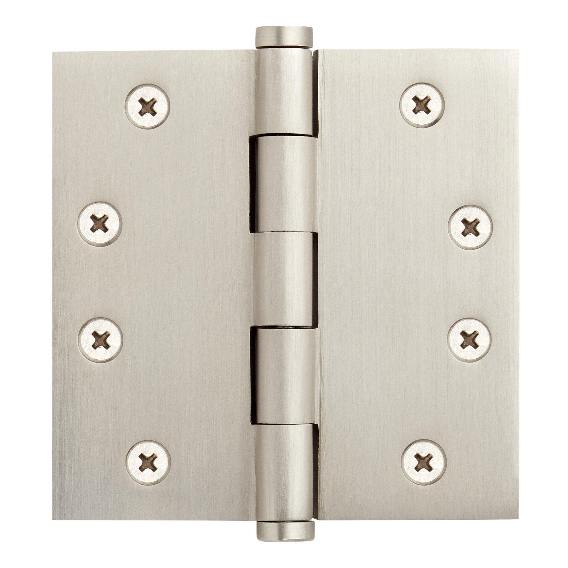 4" Solid Brass Mortise Door Hinge - Brushed Nickel | Signature Hardware