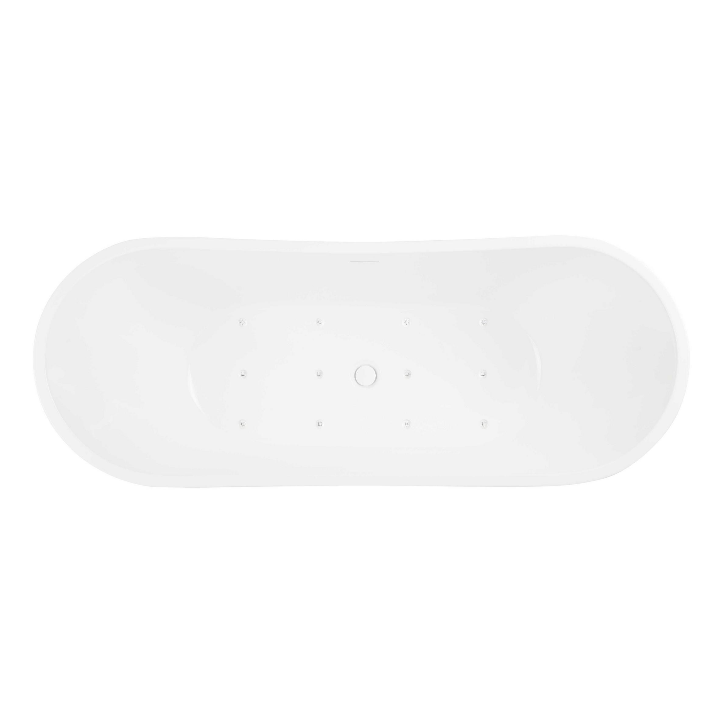 72" Sheba Acrylic Double-Slipper Air Tub with Foam | Signature Hardware