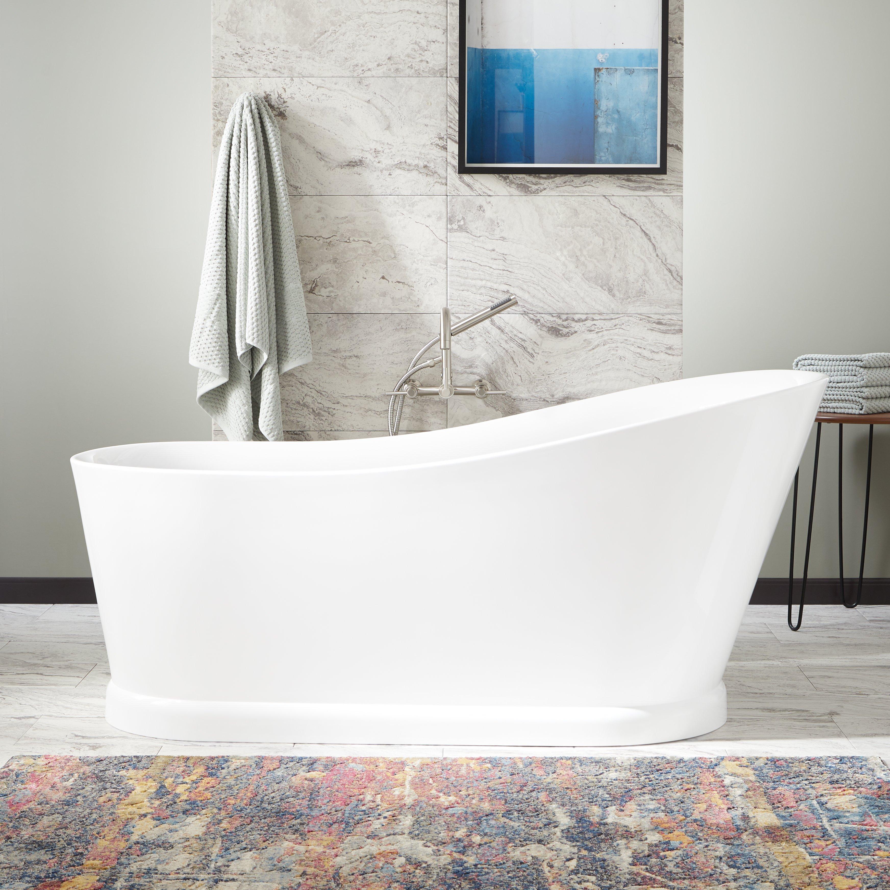 67" Northwich Acrylic Freestanding Slipper Tub with Foam | Signature ...