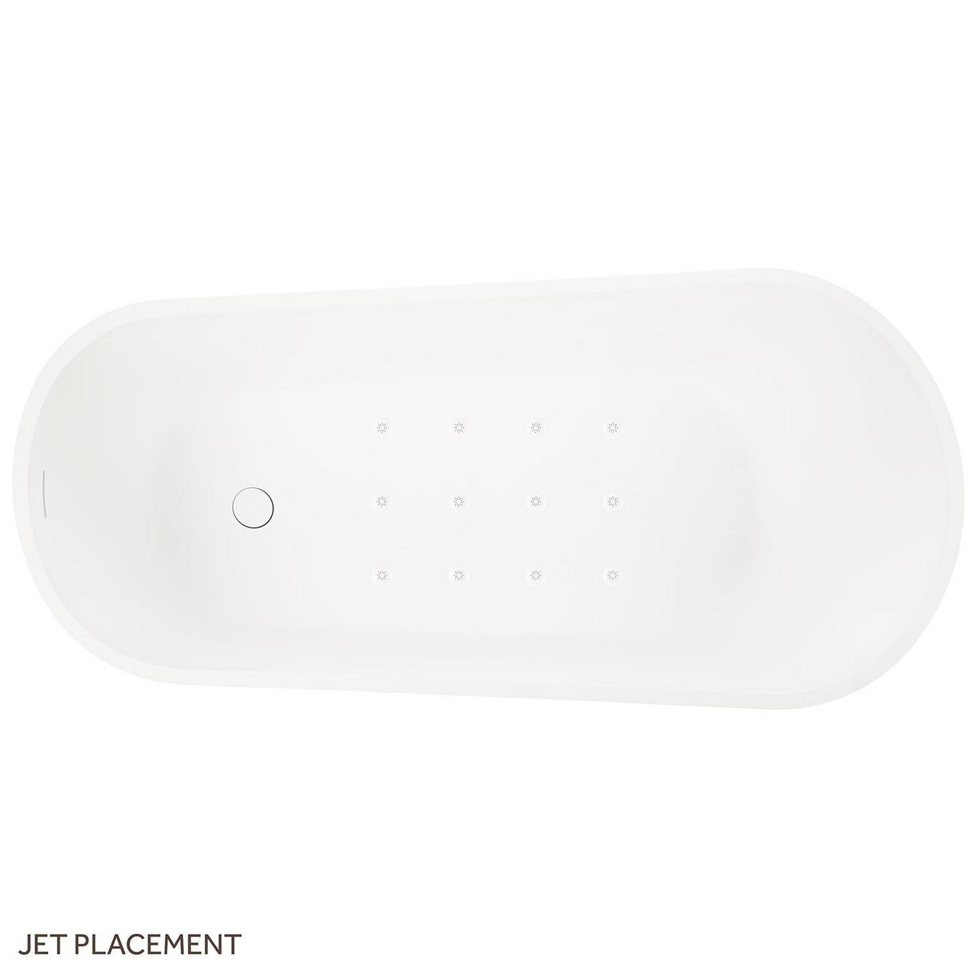 66" Sheba Acrylic Slipper Air Tub with Foam | Signature Hardware