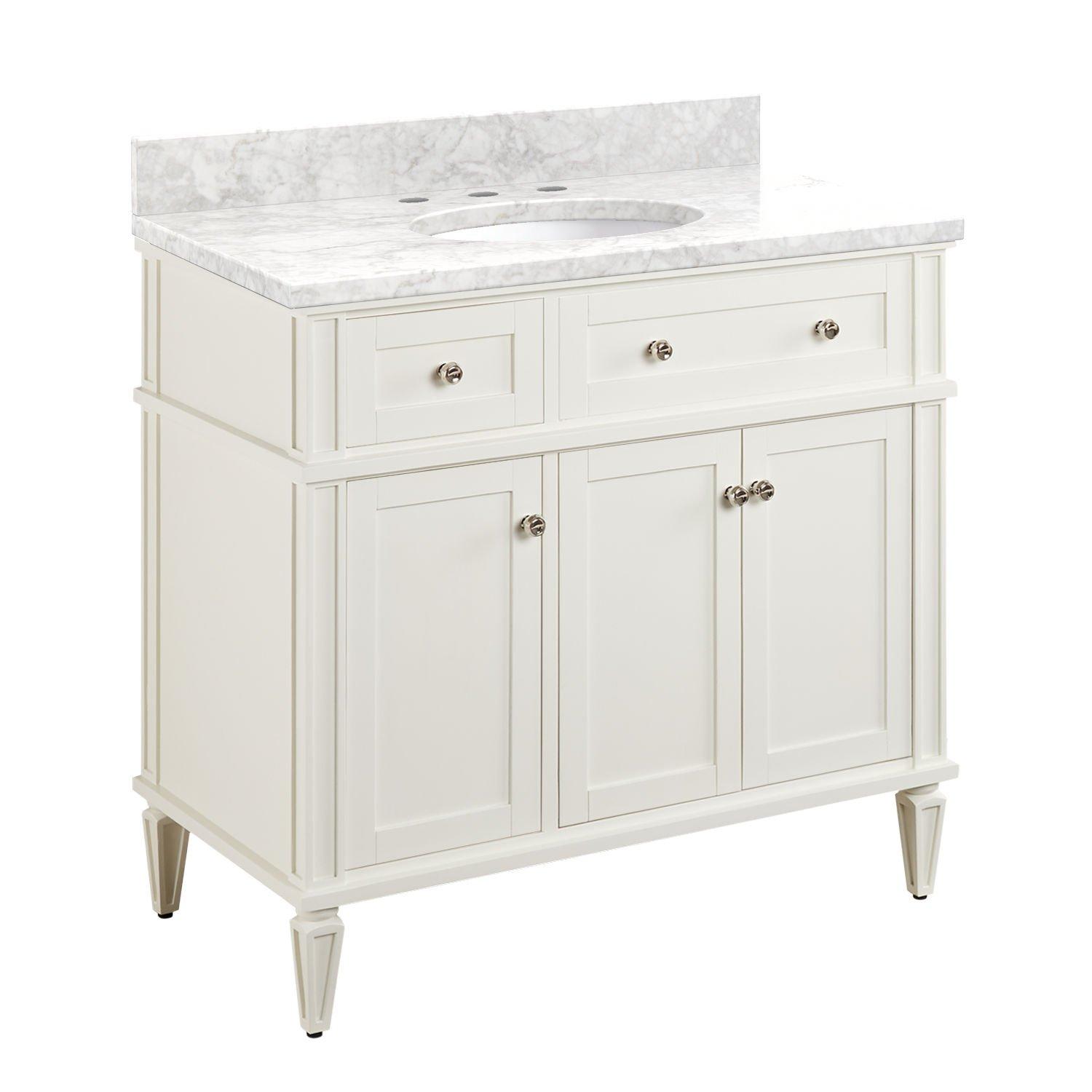36" Elmdale Vanity for Undermount Sink - White - Carrara Marble 8 ...