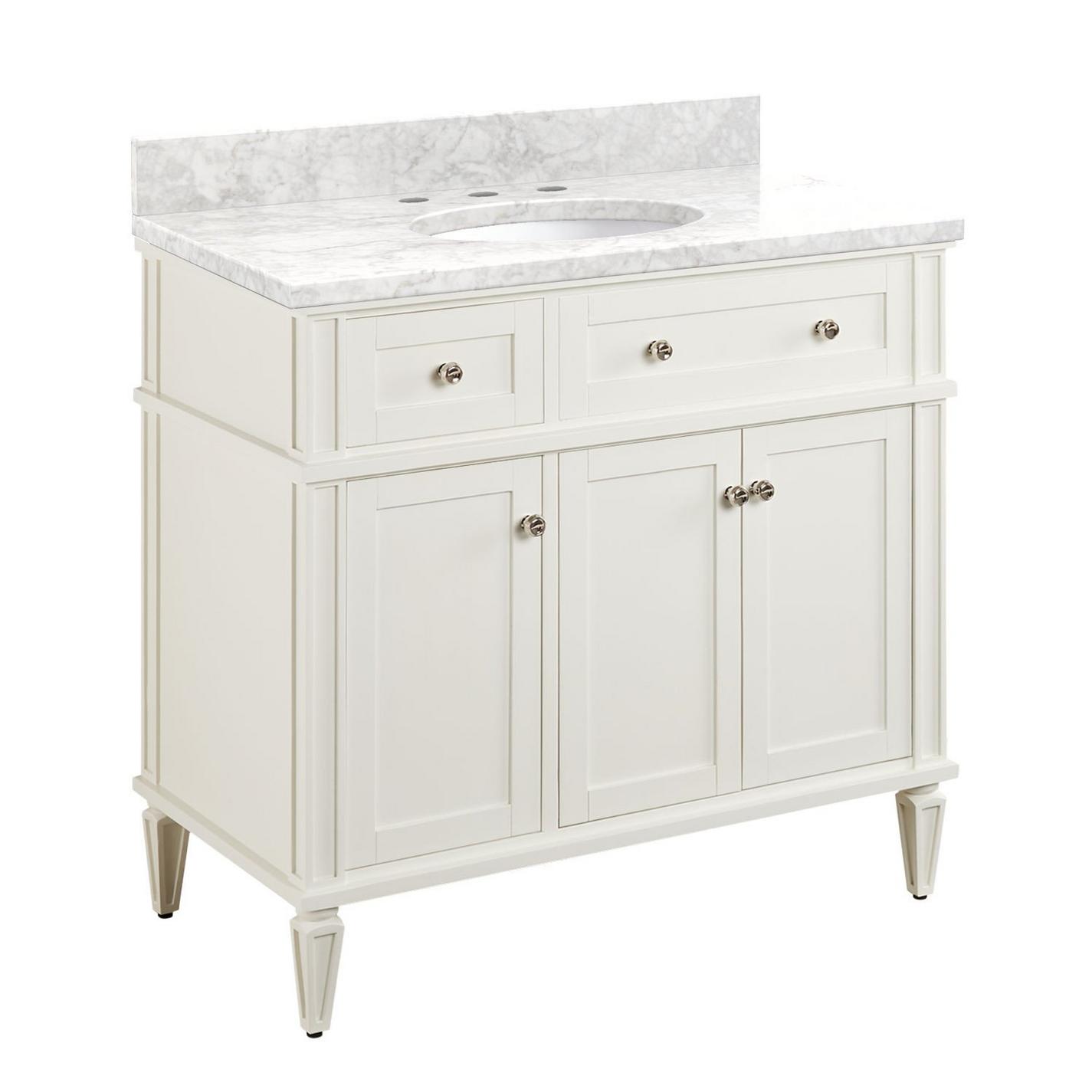36" Elmdale Vanity for Undermount Sink - White - Carrara Marble 8 ...