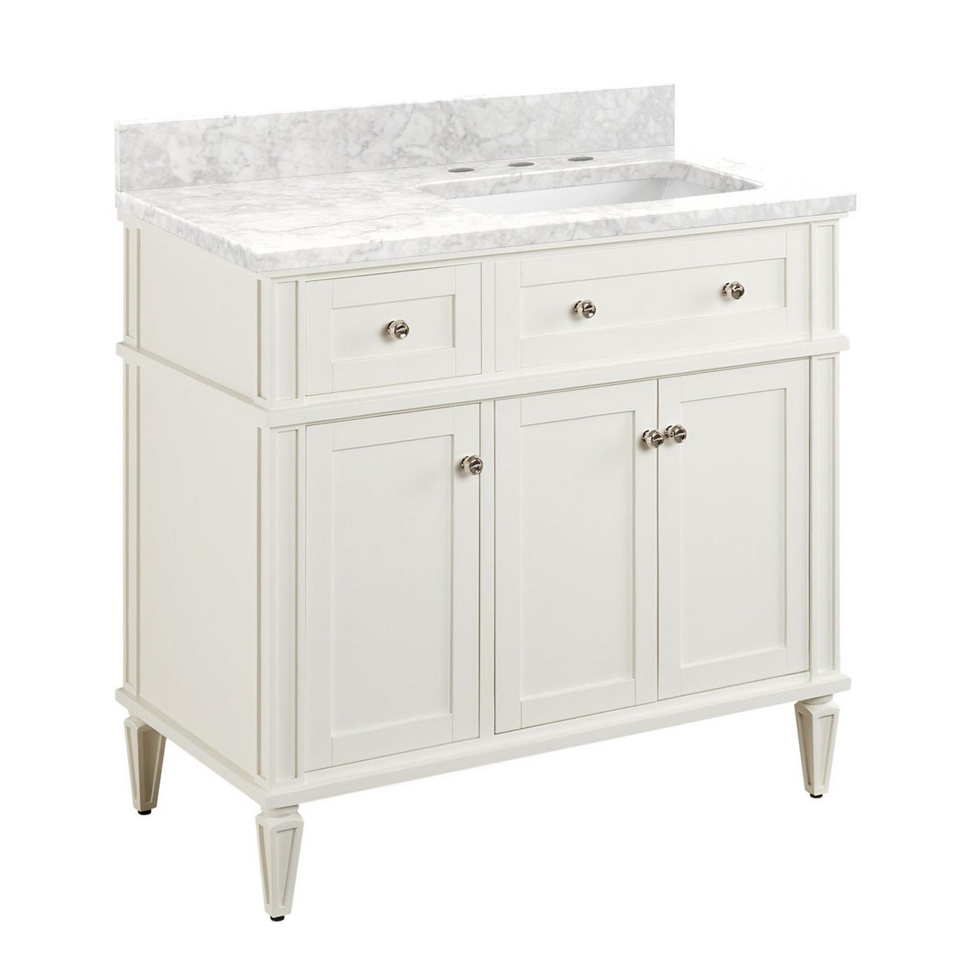 36" Elmdale Vanity for Right Offset Rect Undermount Sink - White ...