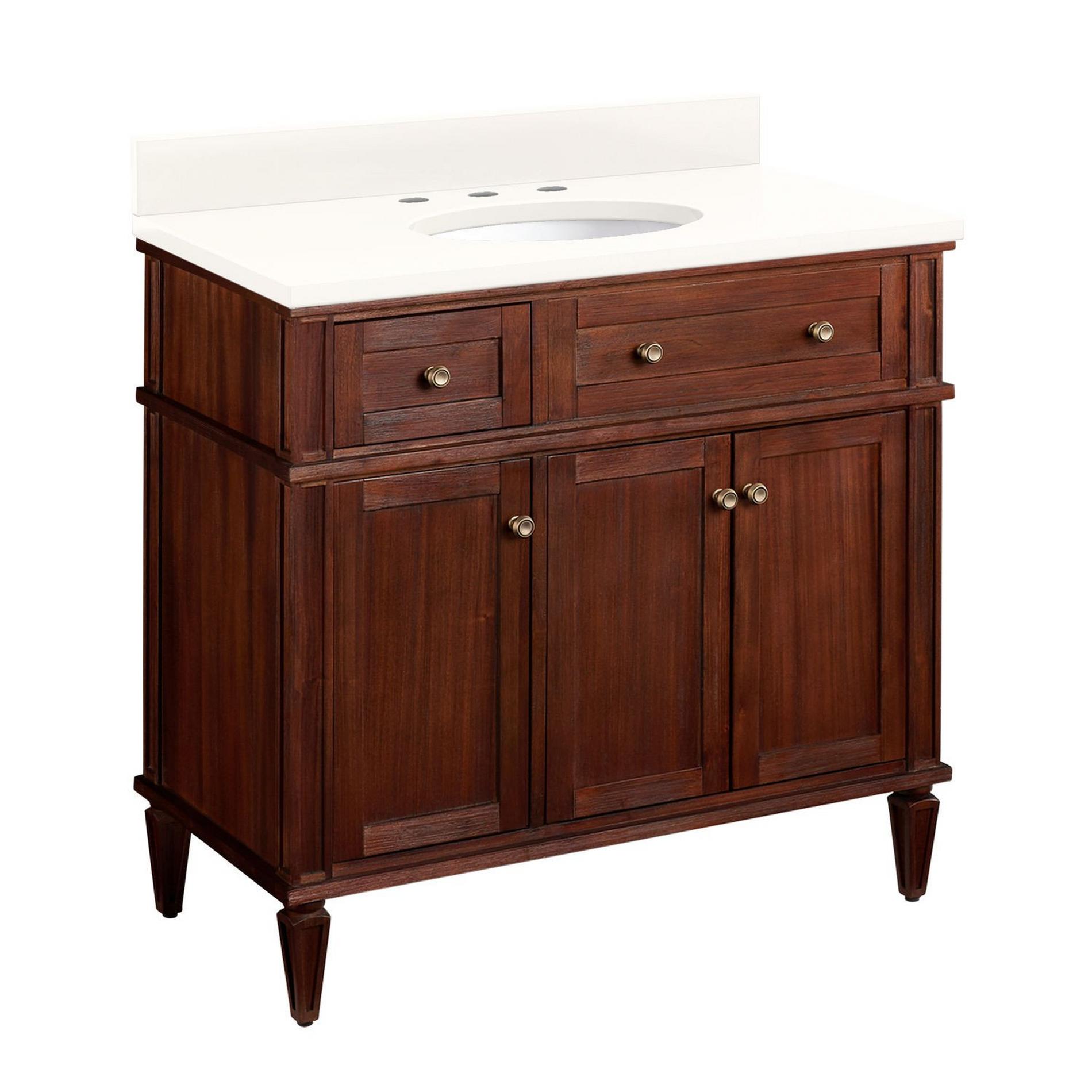 36" Elmdale Vanity for Undermount Sink - Antique Brown - Arctic White 8 ...