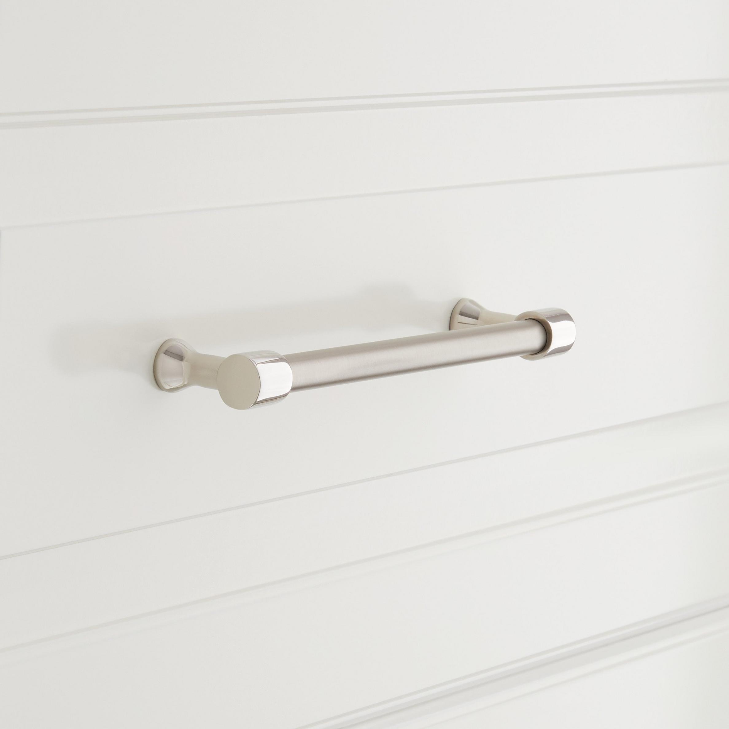 3-3/4" Strasbourg Solid Brass Cabinet Pull - Polished Nickel Legs ...