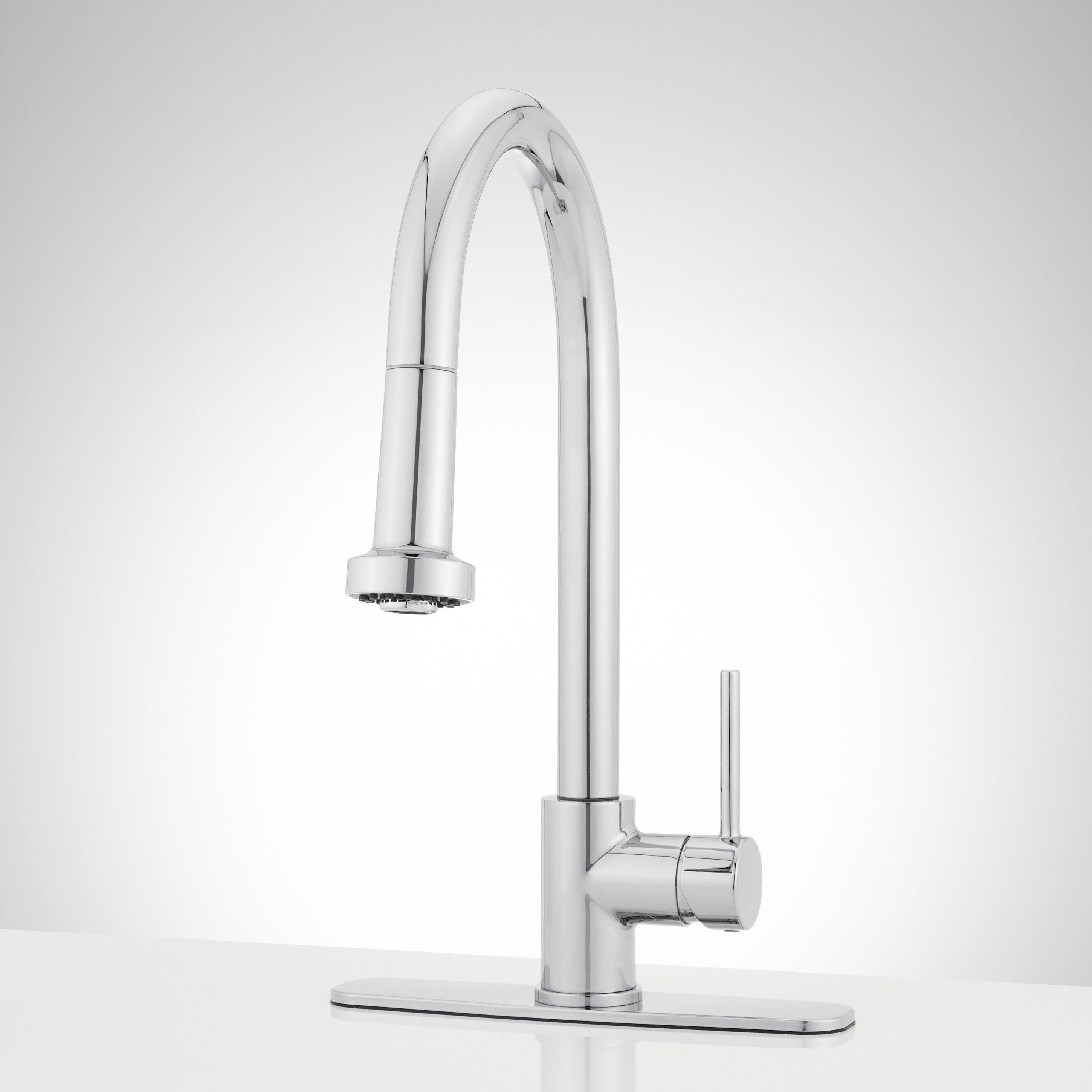 Ridgeway Pull-Down Kitchen Faucet with Deck Plate - Chrome | Signature ...