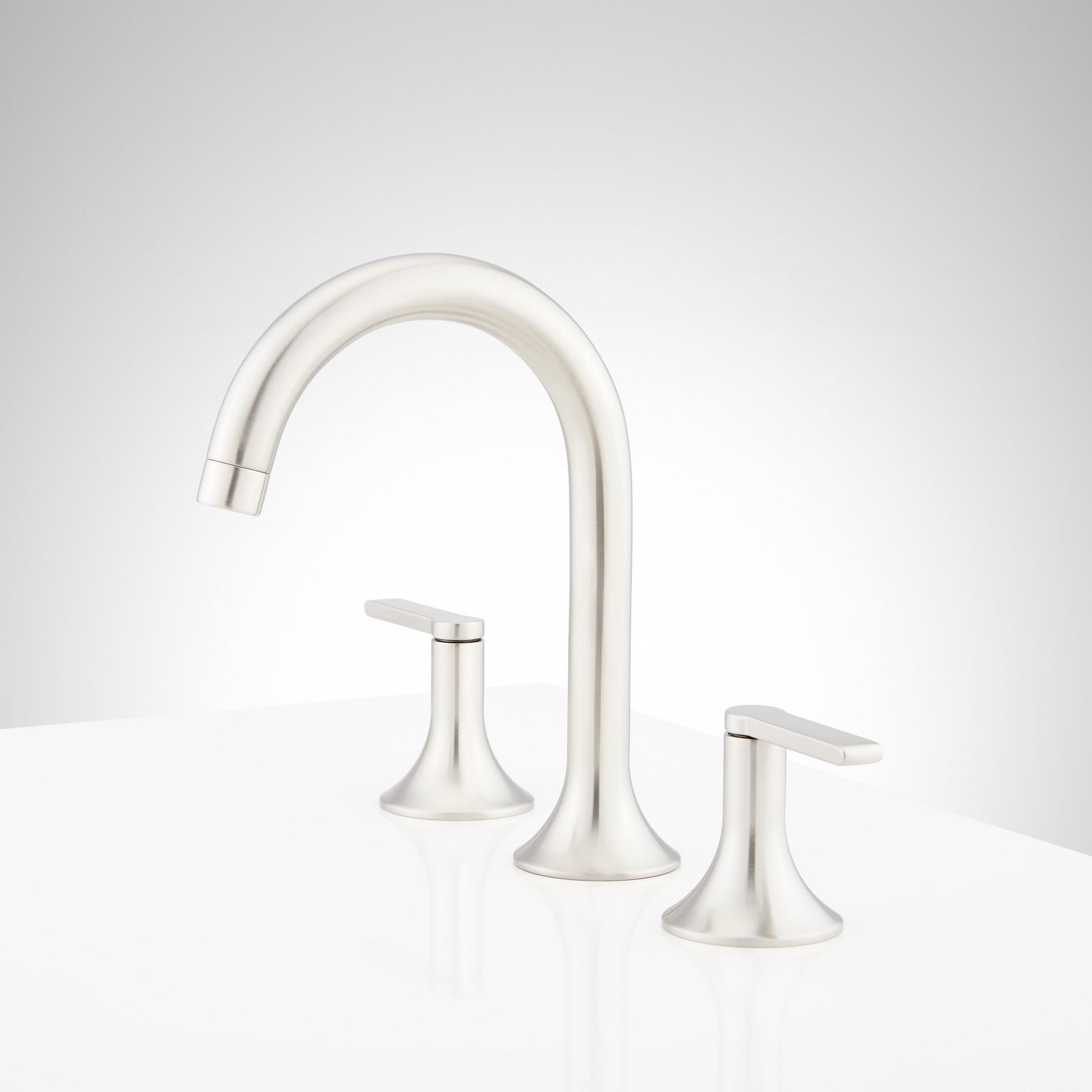 Lentz Widespread Bathroom Faucet - Lever Handles - Brushed Nickel ...