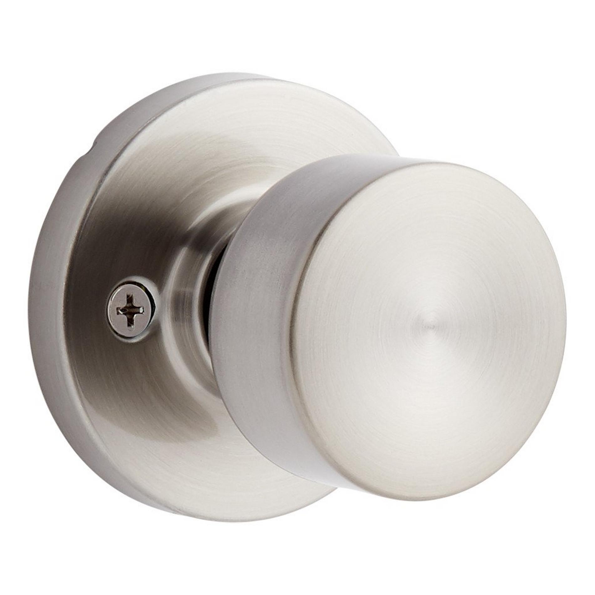 Isley Dummy Door Handle - Round Rosette and Knob - Brushed Nickel ...