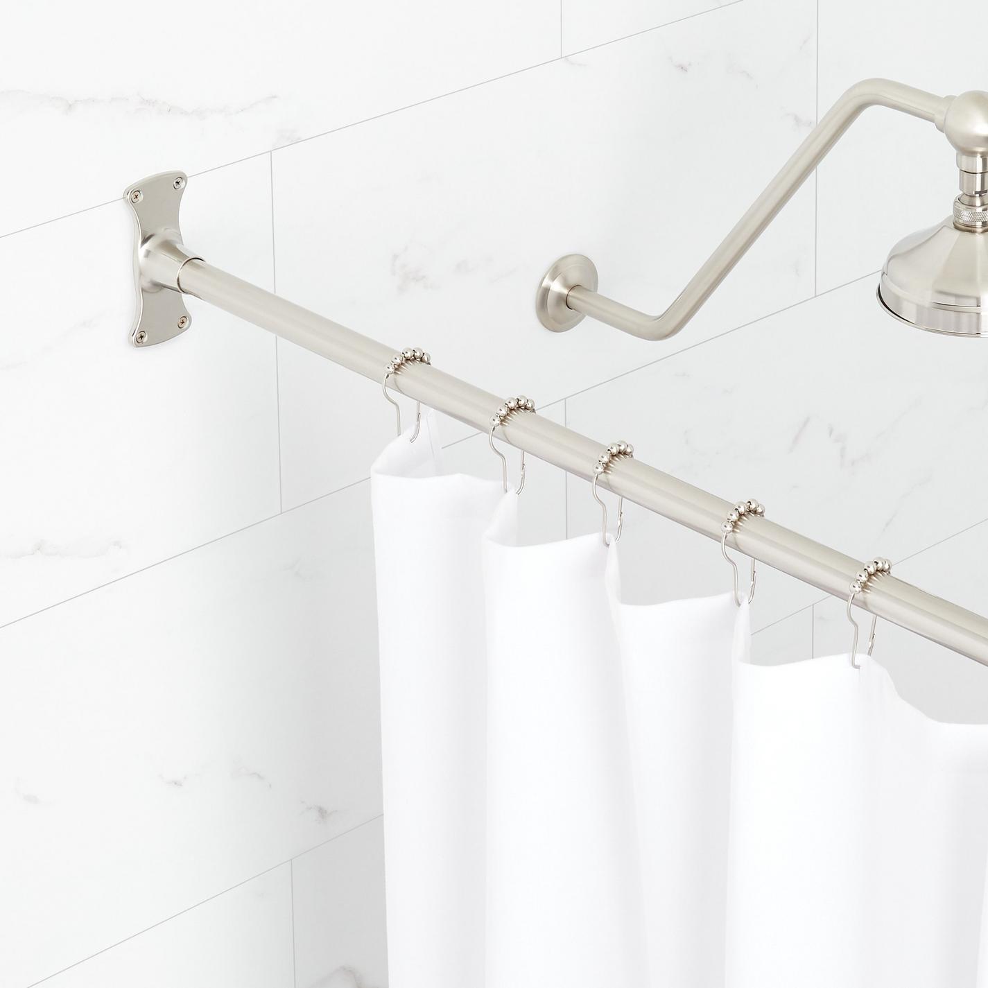Straight Solid Brass Shower Curtain Rod | Signature Hardware