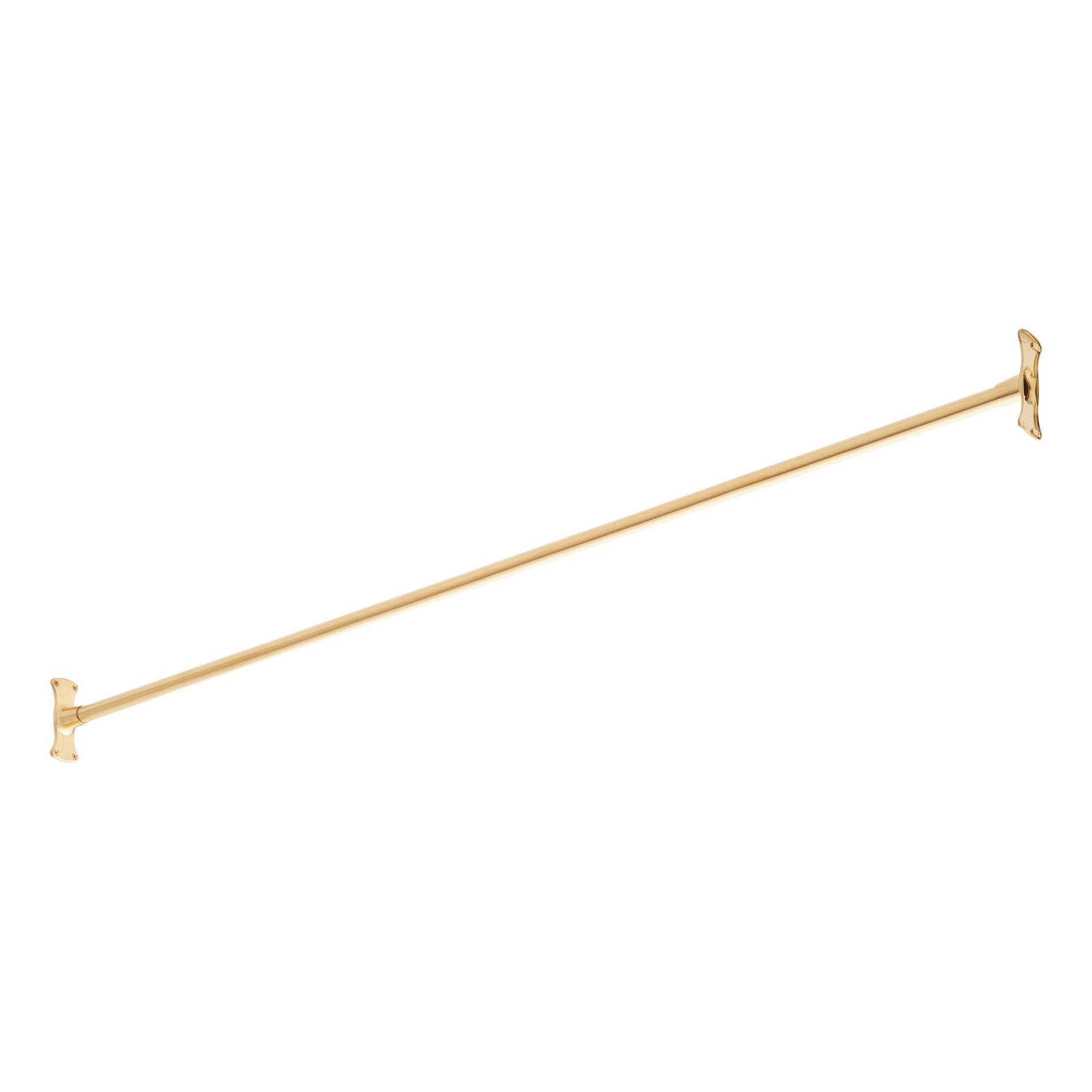 60" Straight Solid Brass Shower Rod - Brushed Gold | Signature Hardware