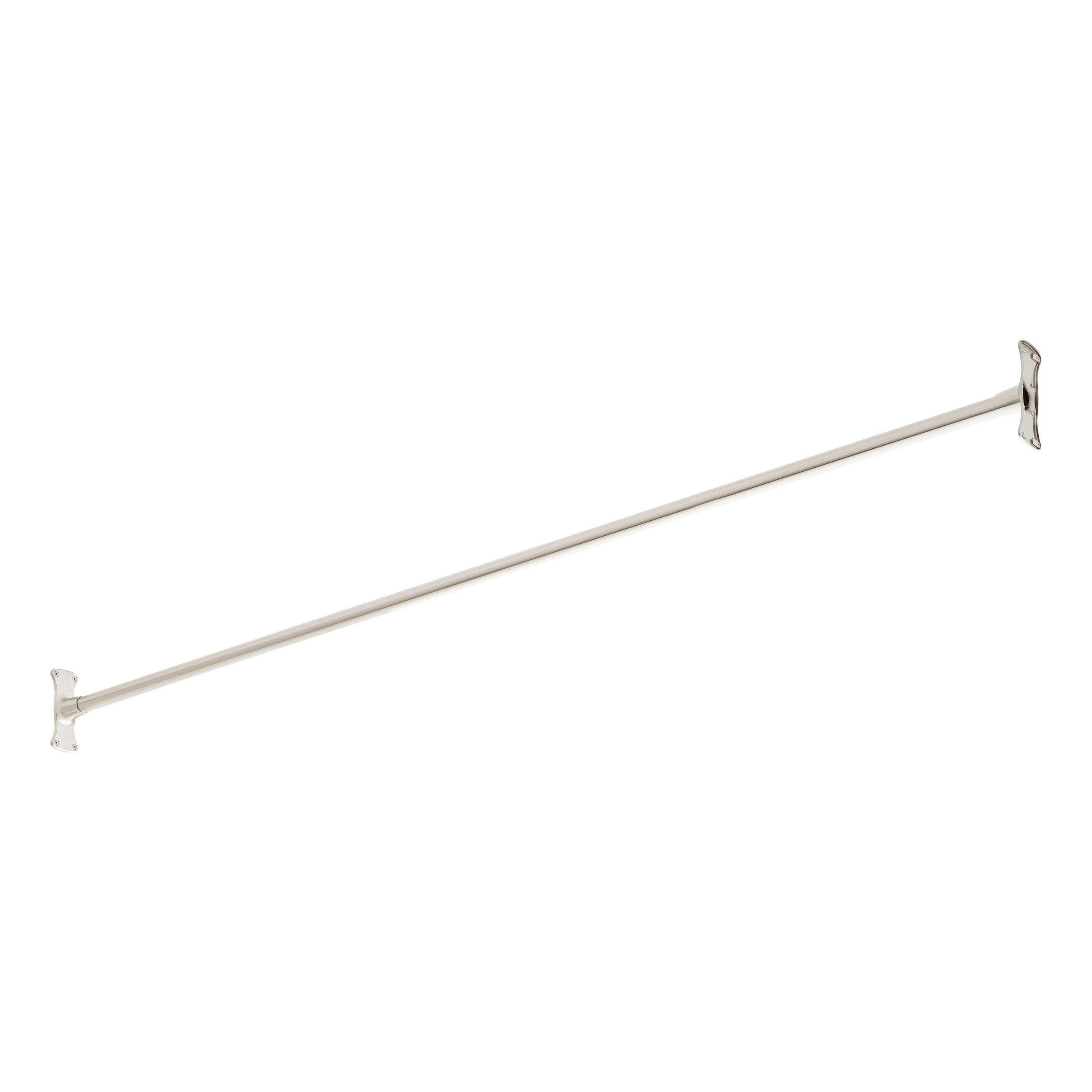 60" Straight Solid Brass Shower Rod - Brushed Nickel | Signature Hardware