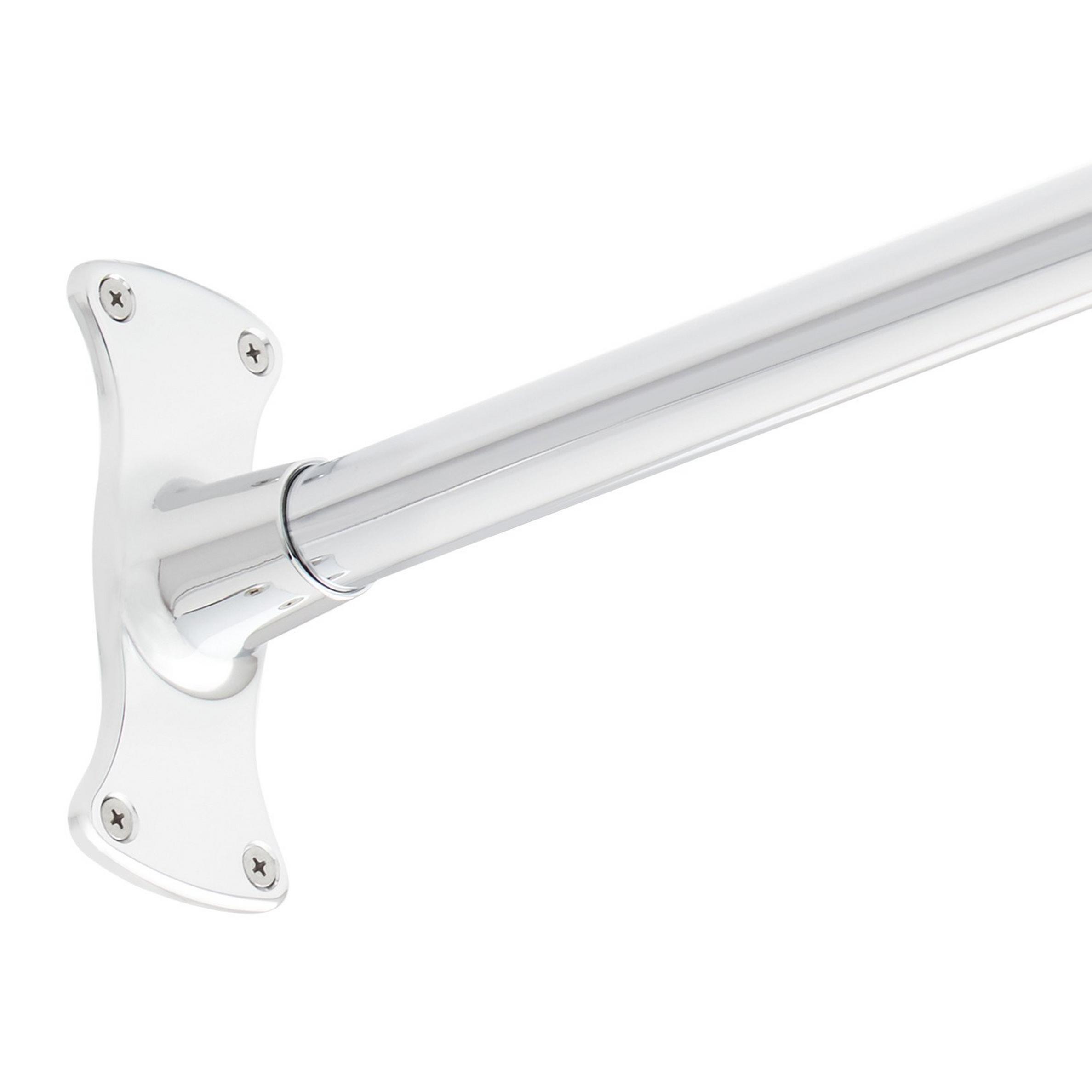 60" Straight Solid Brass Shower Rod - Chrome | Signature Hardware