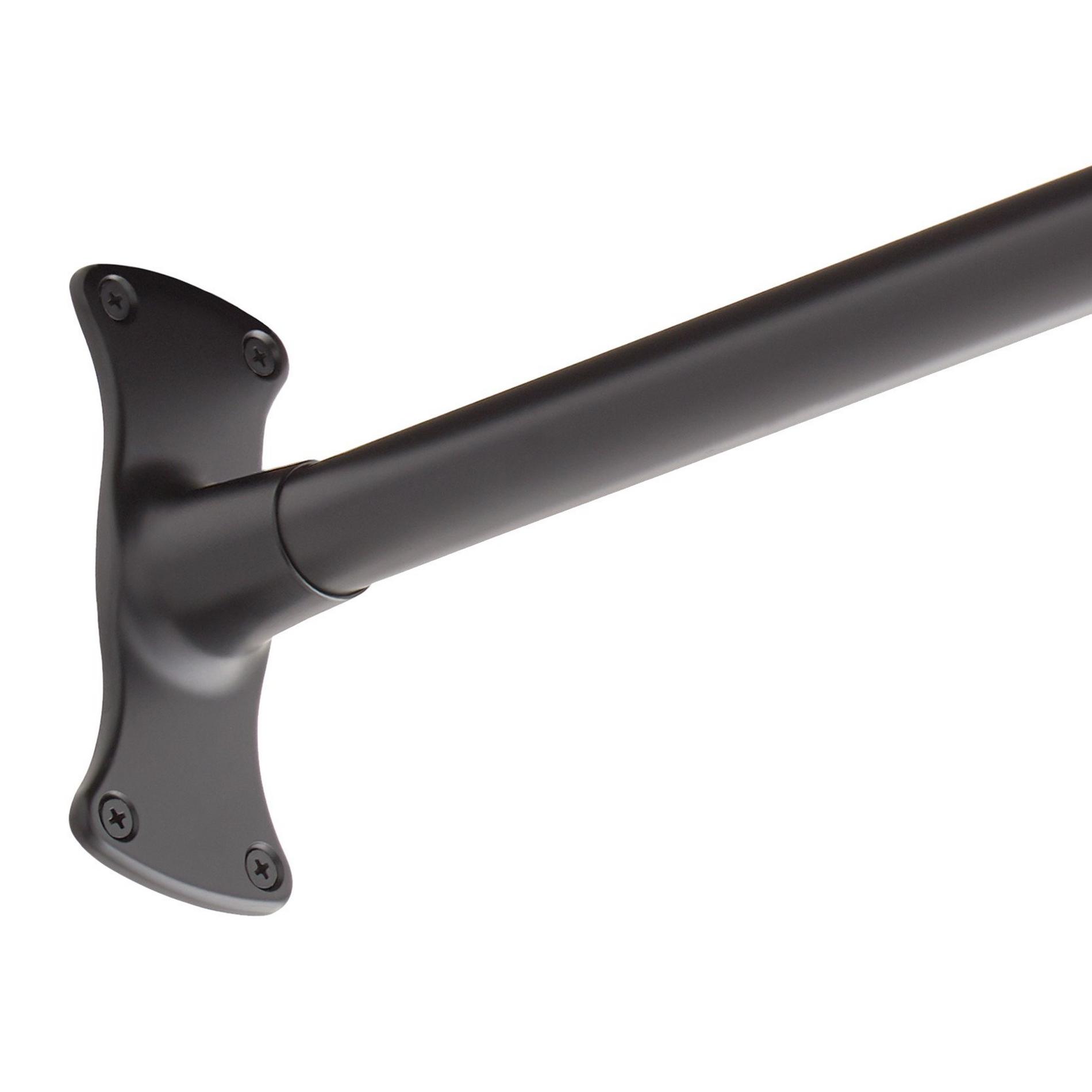 60" Straight Solid Brass Shower Rod - Matte Black | Signature Hardware