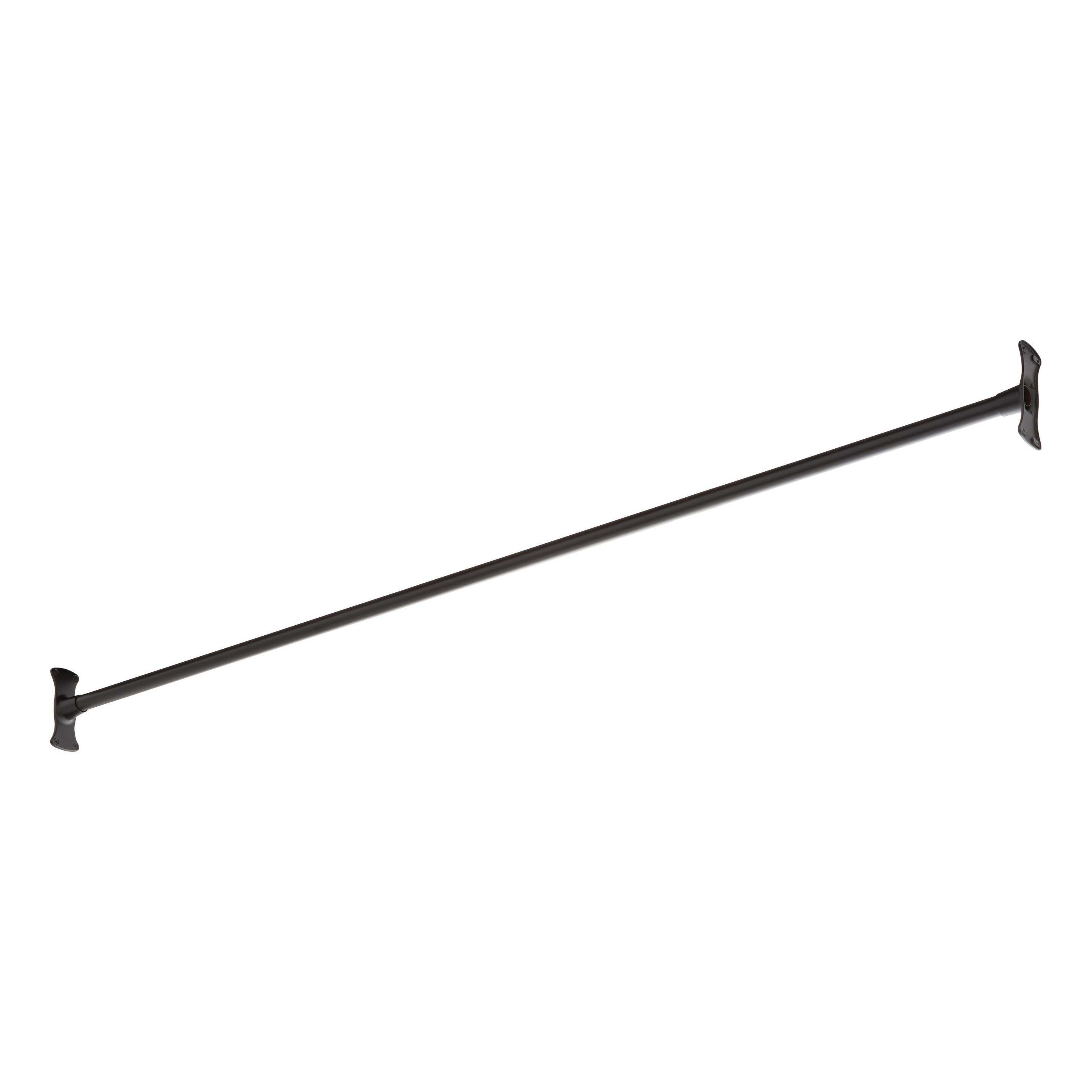 60" Straight Solid Brass Shower Rod - Matte Black | Signature Hardware