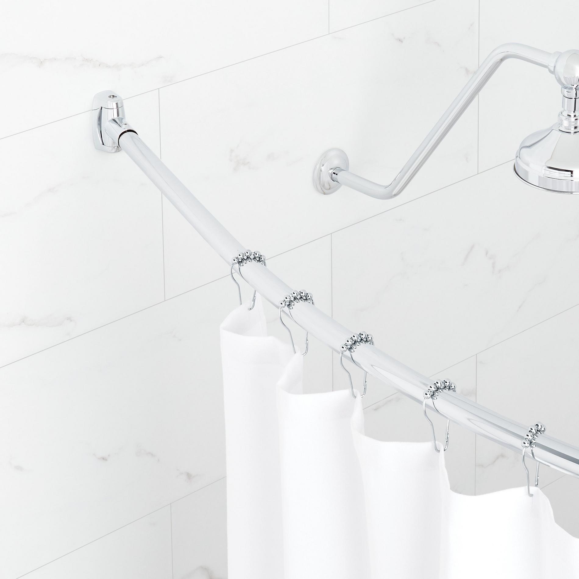 Curved Solid Brass Shower Curtain Rod | Signature Hardware