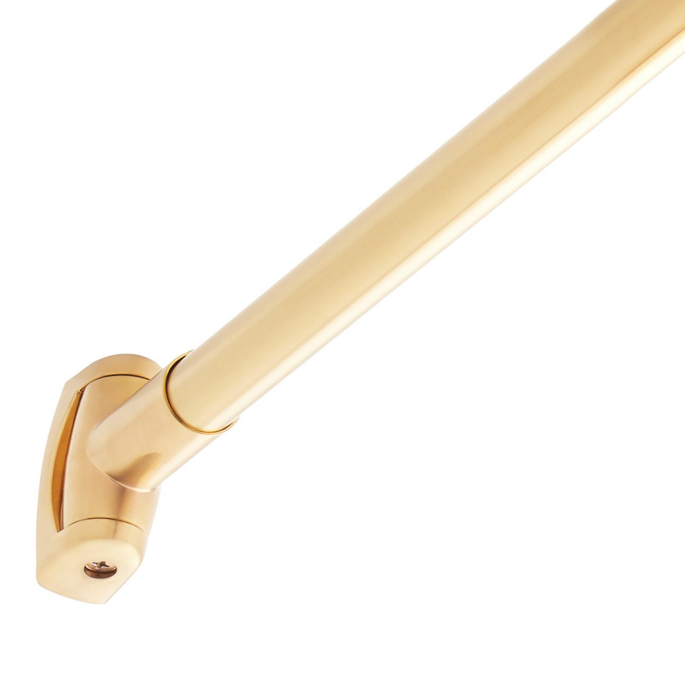 60" Curved Solid Brass Shower Rod - Brushed Gold | Signature Hardware