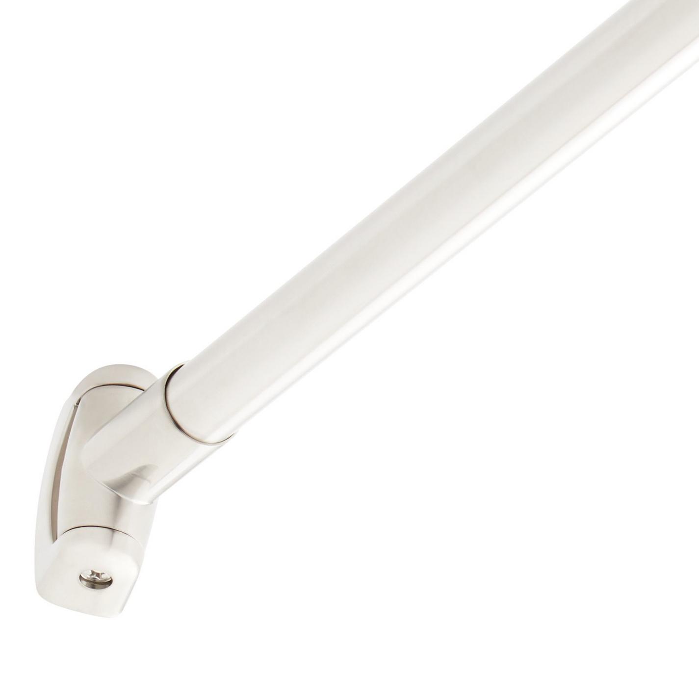 60" Curved Solid Brass Shower Rod - Brushed Nickel | Signature Hardware