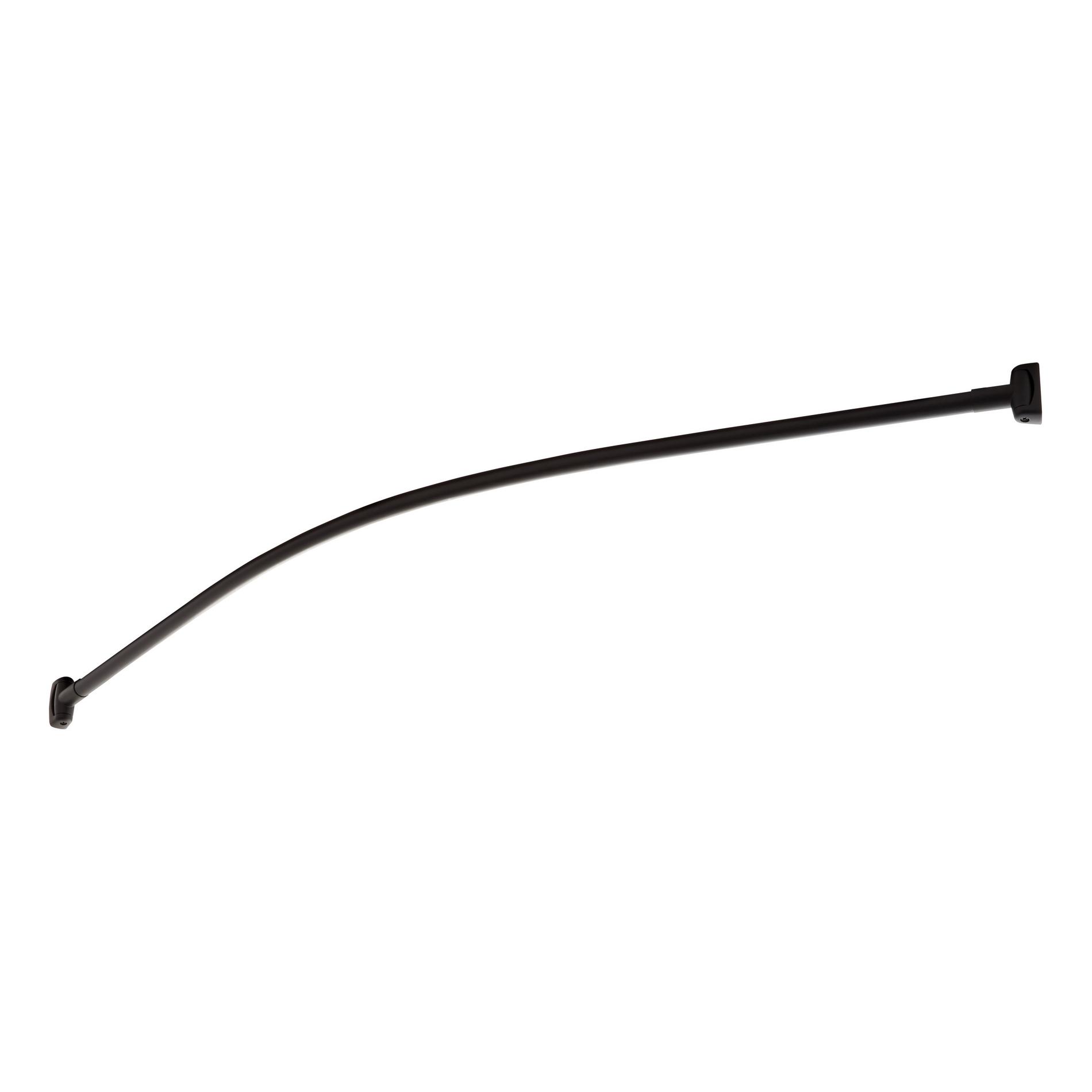60" Curved Solid Brass Shower Rod - Matte Black | Signature Hardware