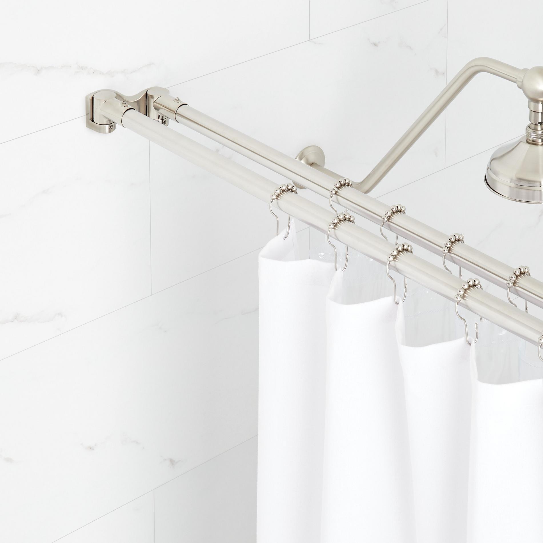 Straight Double Solid Brass Shower Curtain Rod | Signature Hardware