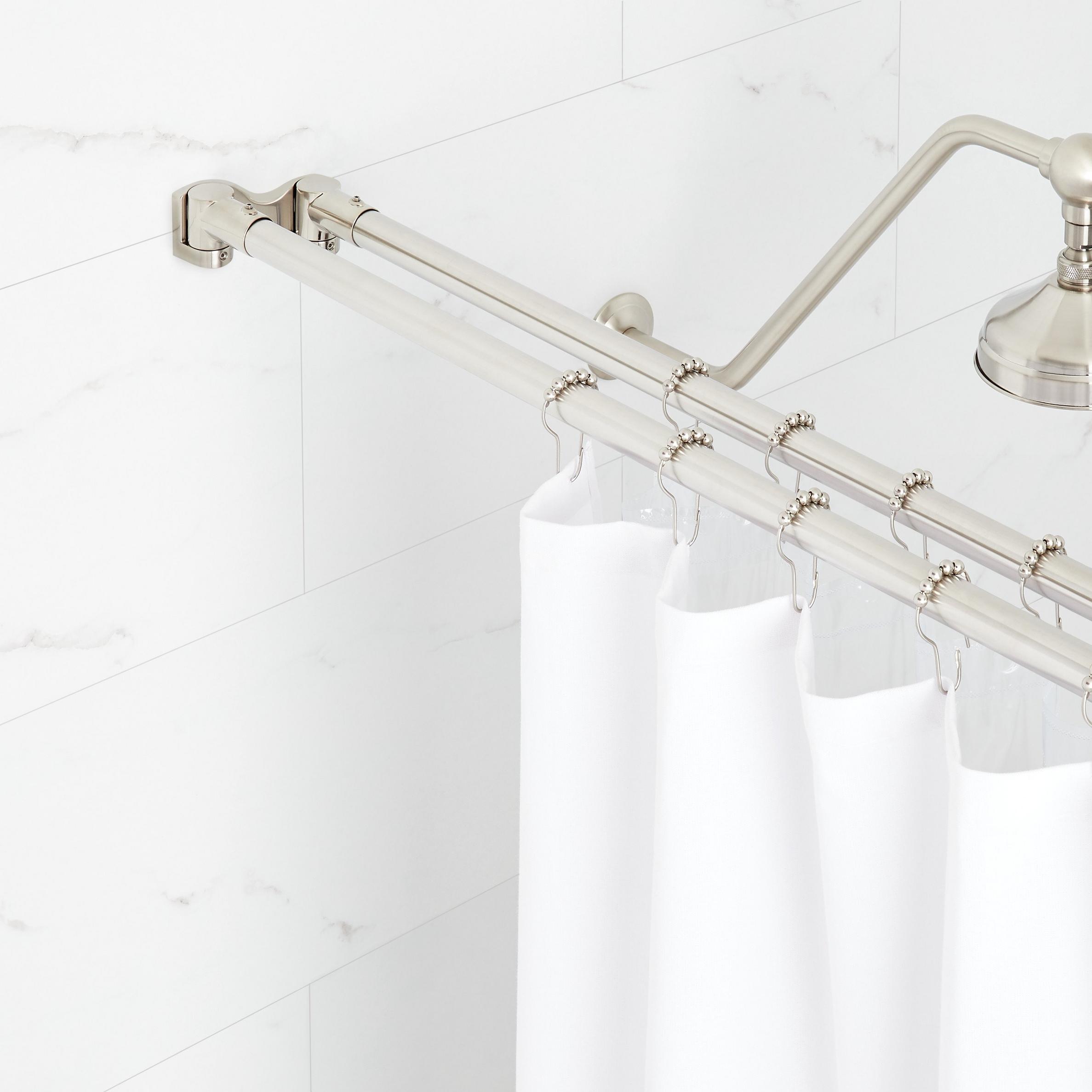 Straight Double Solid Brass Shower Curtain Rod | Signature Hardware