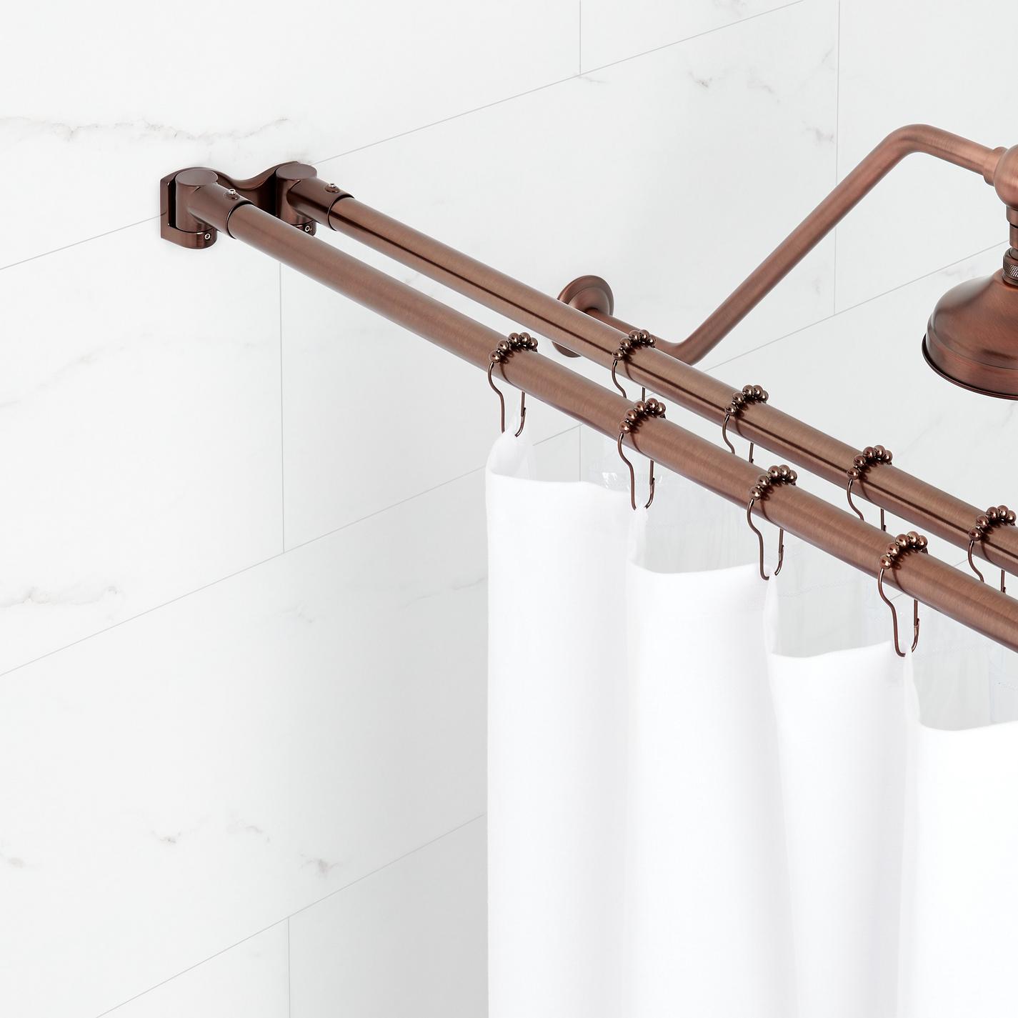 Straight Double Solid Brass Shower Curtain Rod | Signature Hardware