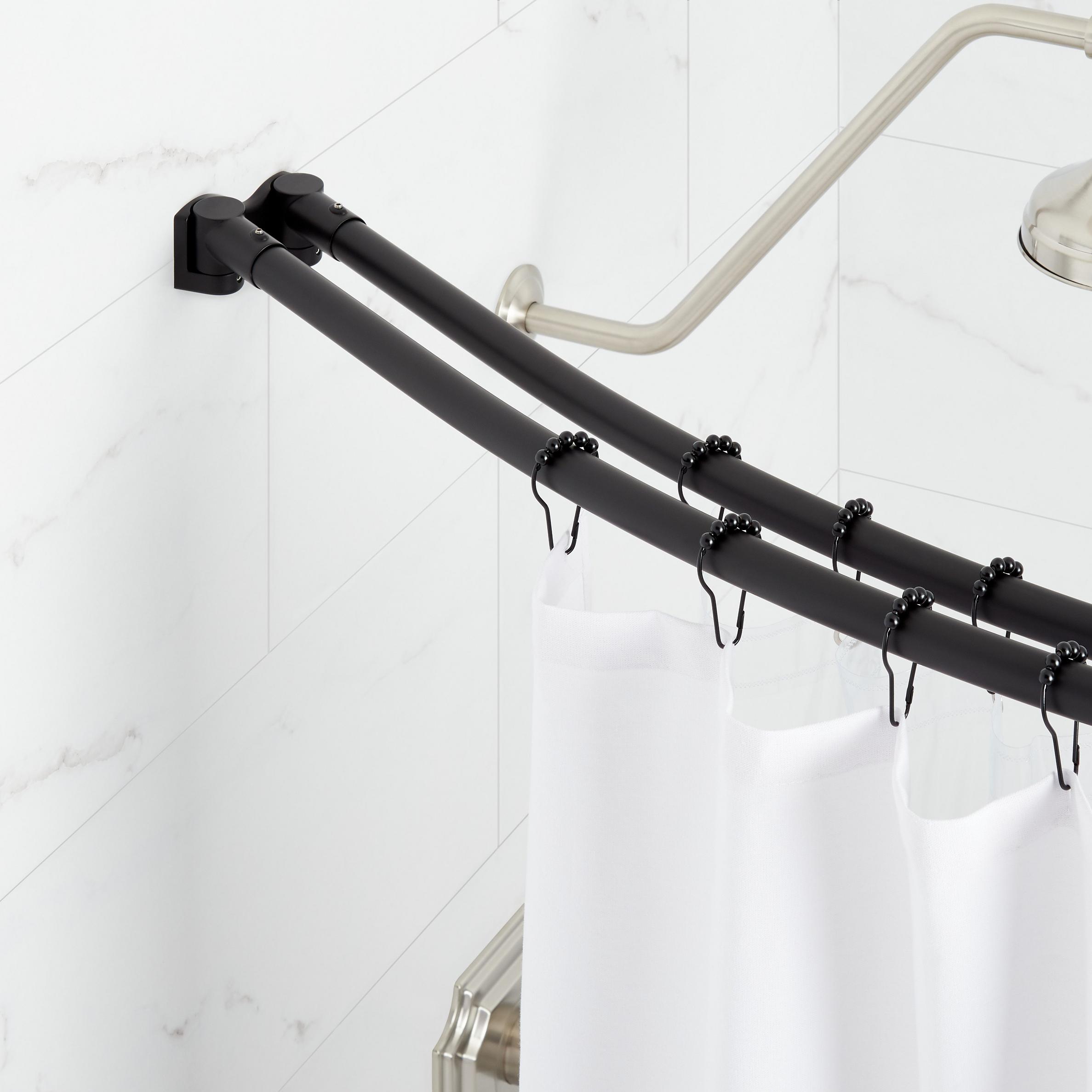 Curved Double Solid Brass Shower Curtain Rod | Signature Hardware