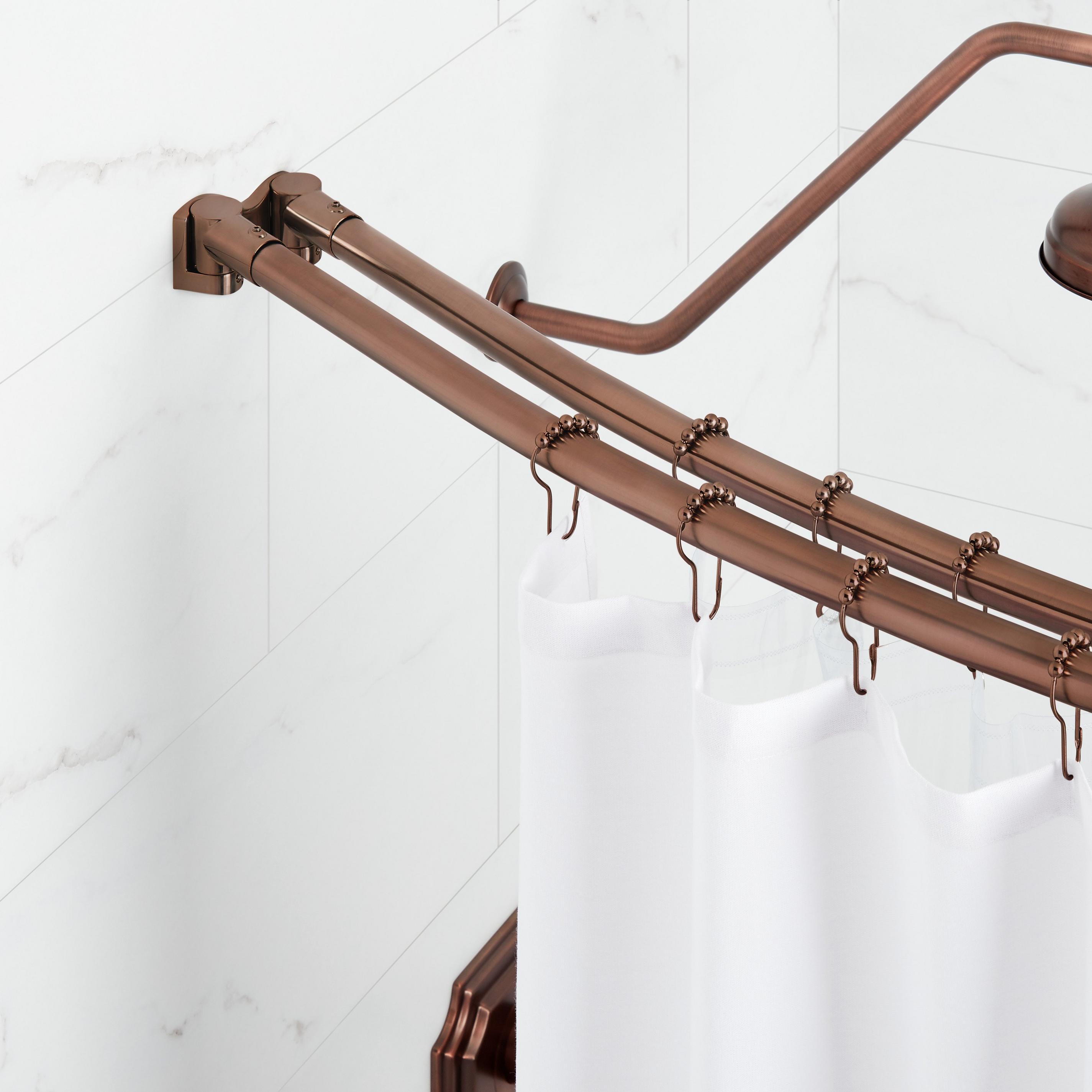 Curved Double Solid Brass Shower Curtain Rod | Signature Hardware