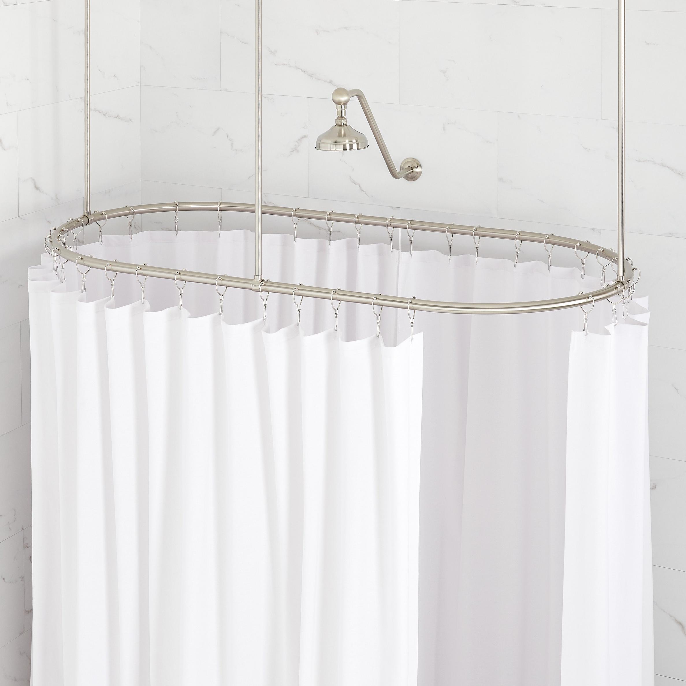 Oval Solid Brass Shower Curtain Rod | Signature Hardware