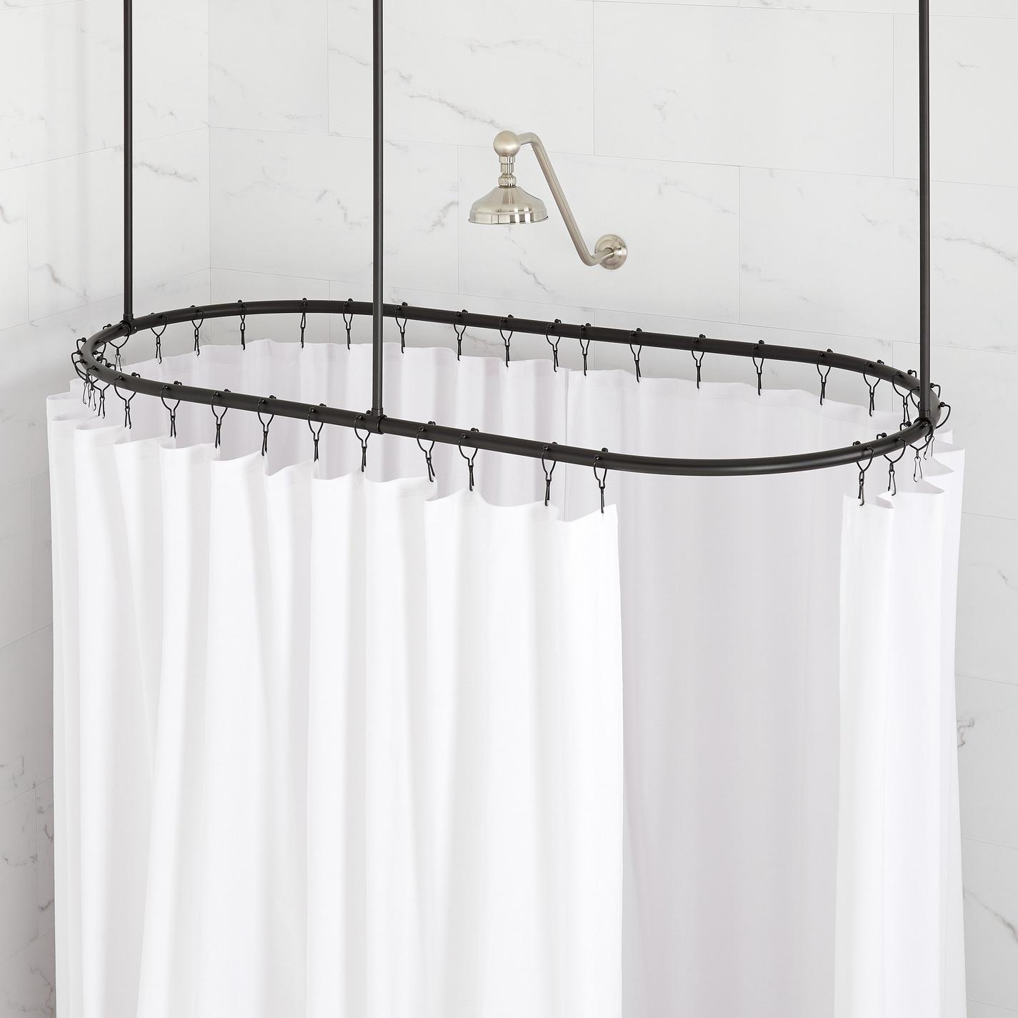 Oval Solid Brass Shower Curtain Rod | Signature Hardware
