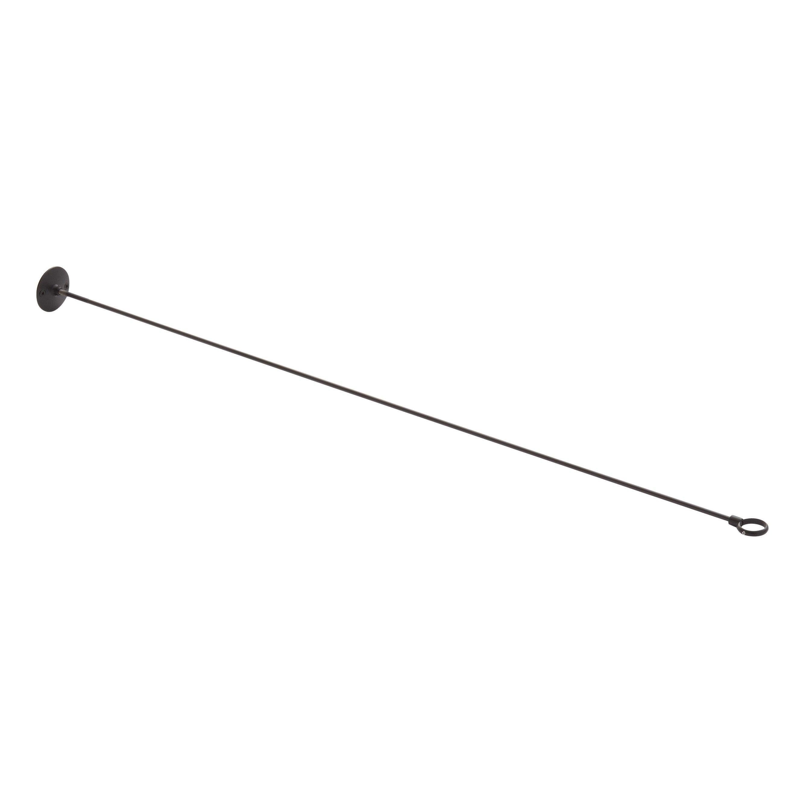 Standard Solid Steel Shower Rod Ceiling Support - Matte Black ...