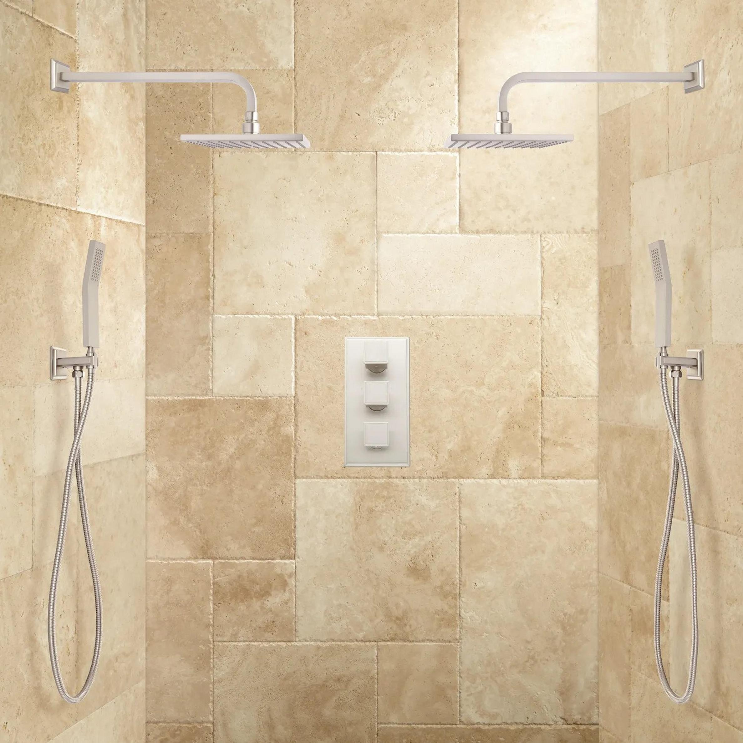 Ryle Dual Wall-Mount Rainfall Shower System with Hand Shower ...