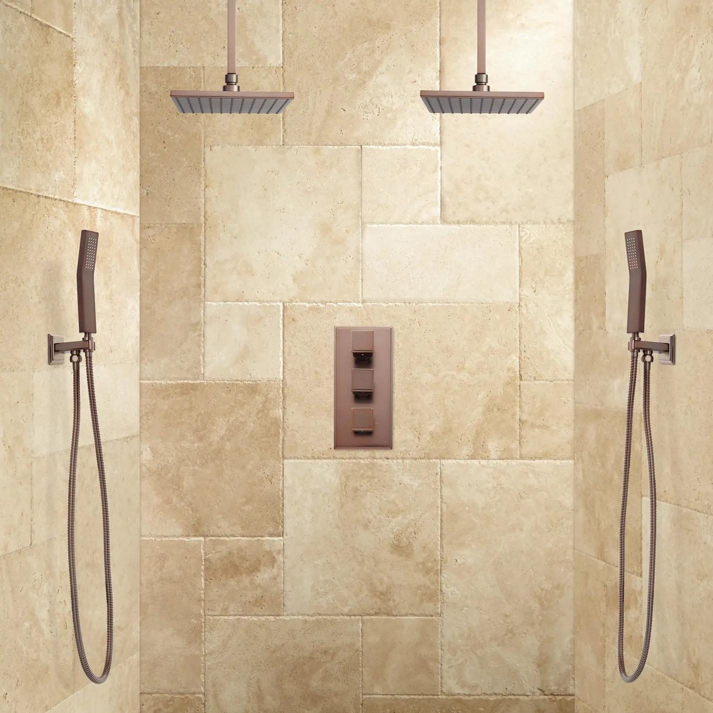 Ryle Dual Rainfall Shower System with Hand Shower | Signature Hardware