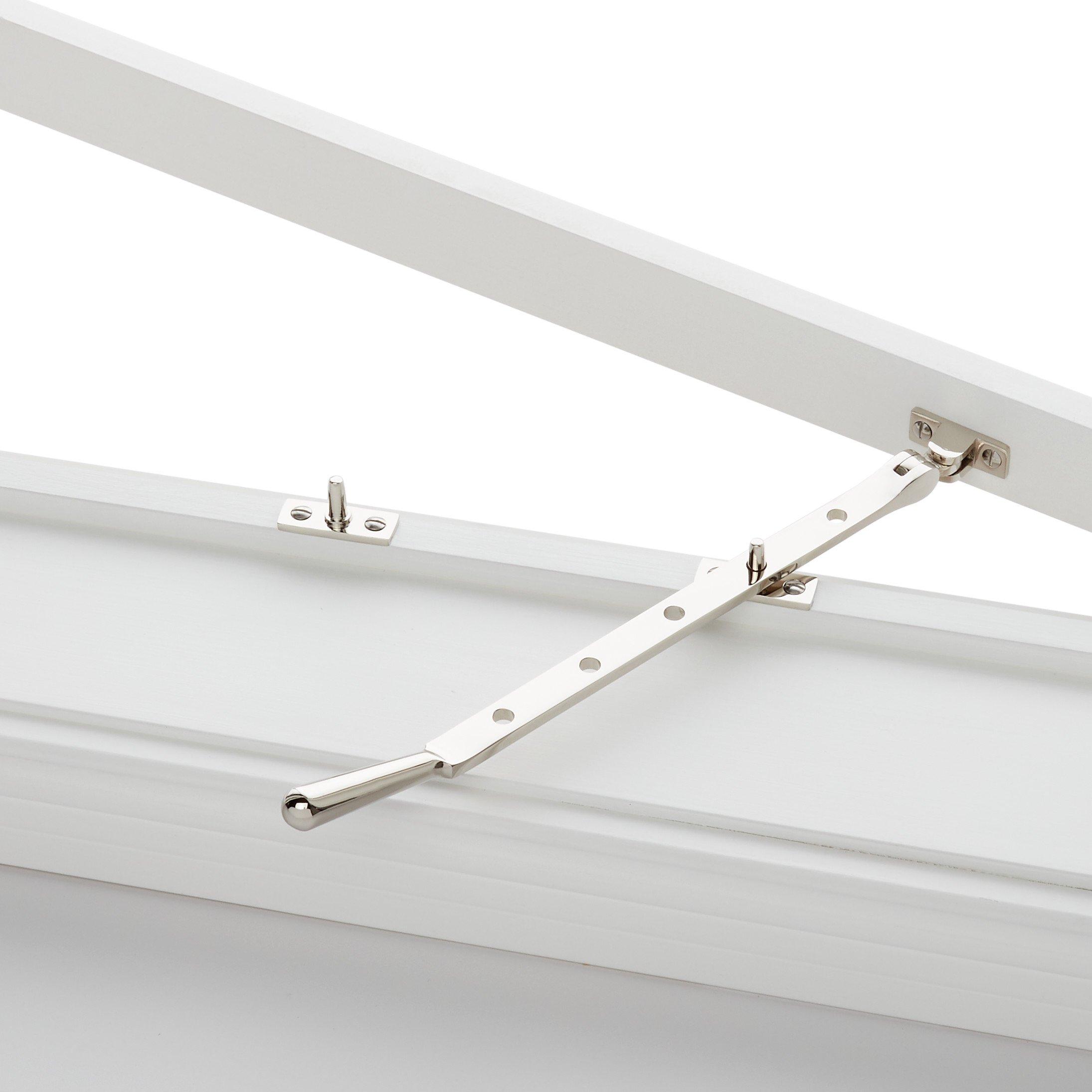 12" Casement Window Stay - Brass - Polished Nickel | Signature Hardware