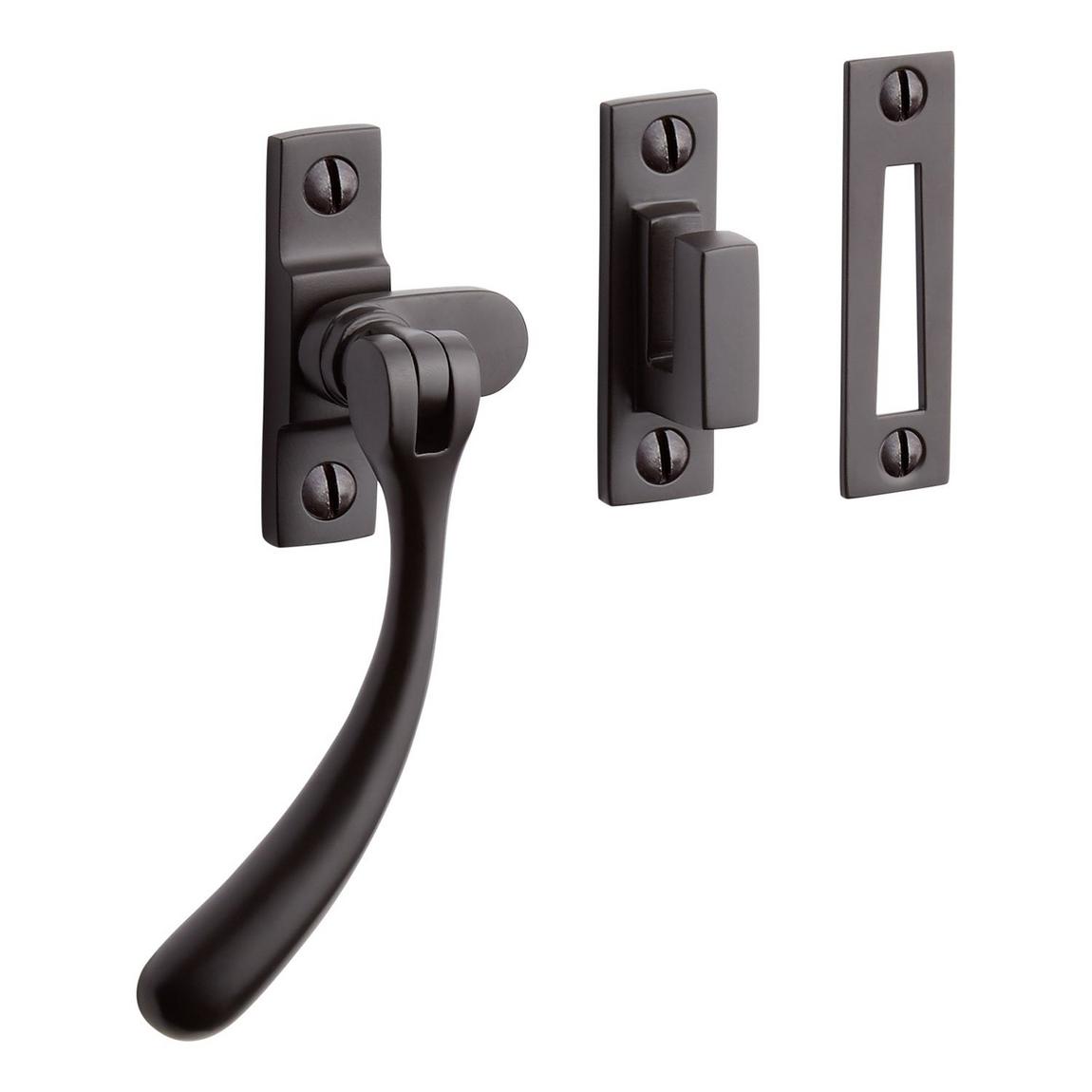 10" Casement Window Stay - Brass - Matte Black | Signature Hardware