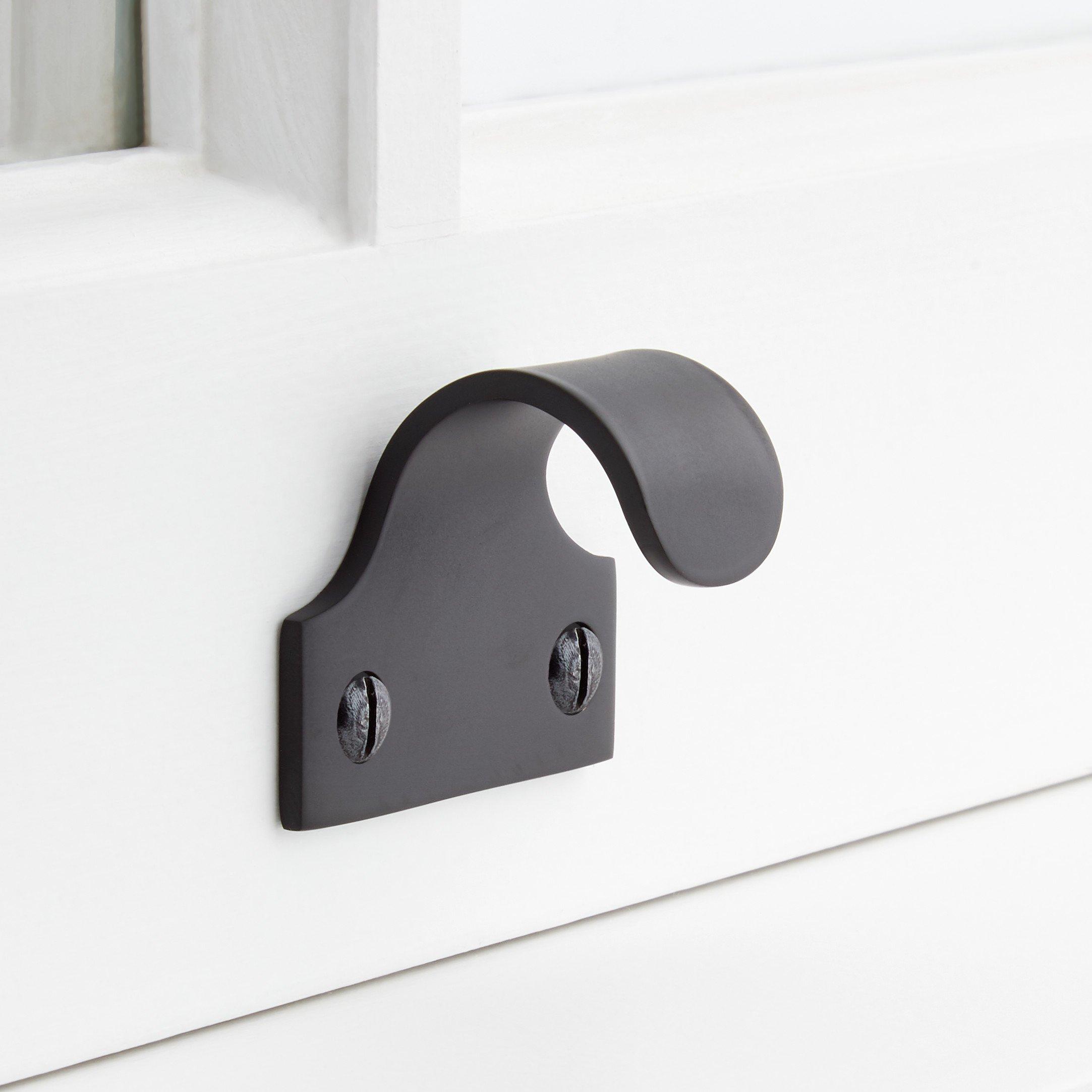 Window Sash Hook - Brass - Matte Black | Signature Hardware
