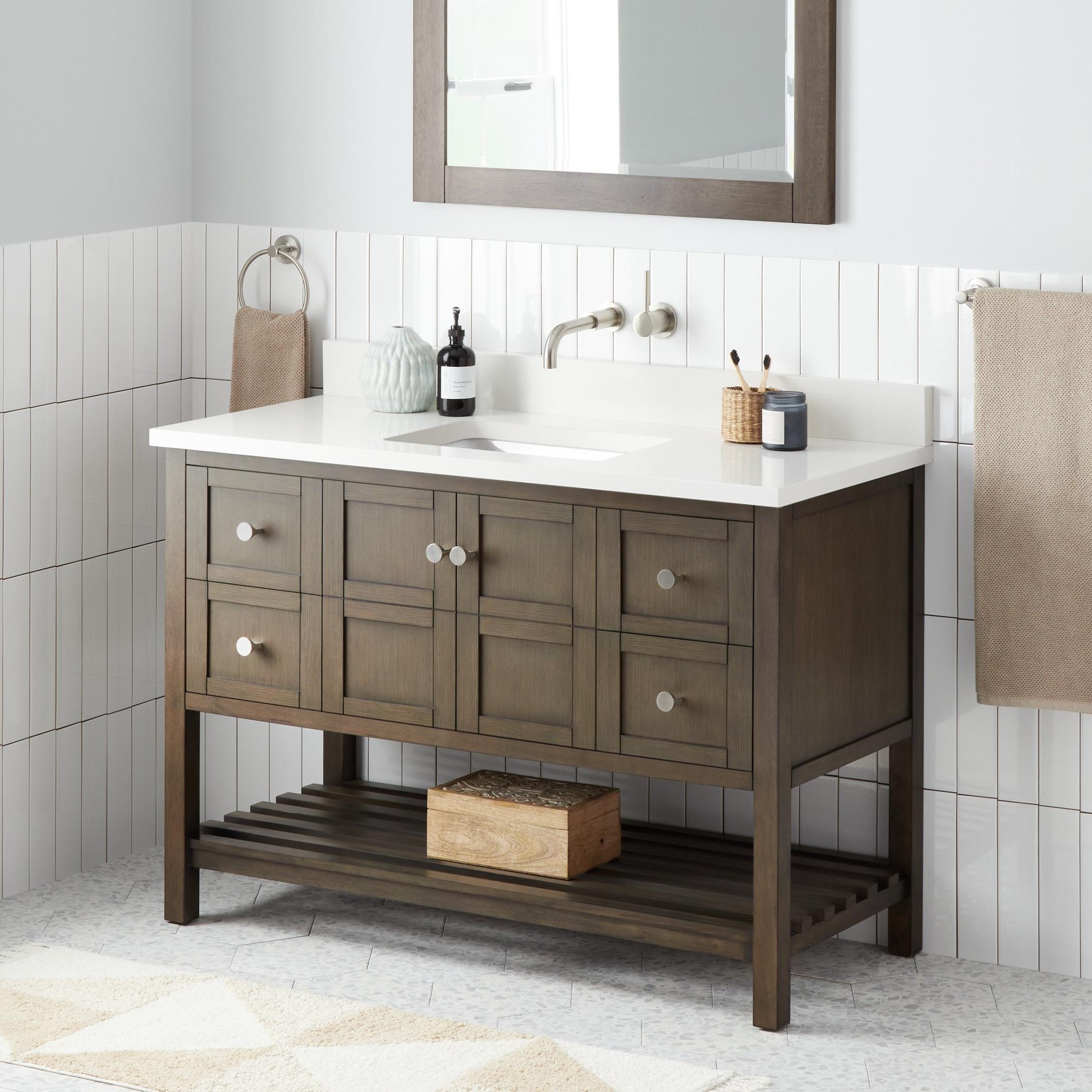 48" Olsen Console Vanity for Rectangular Undermount Sink - Ash Brown ...