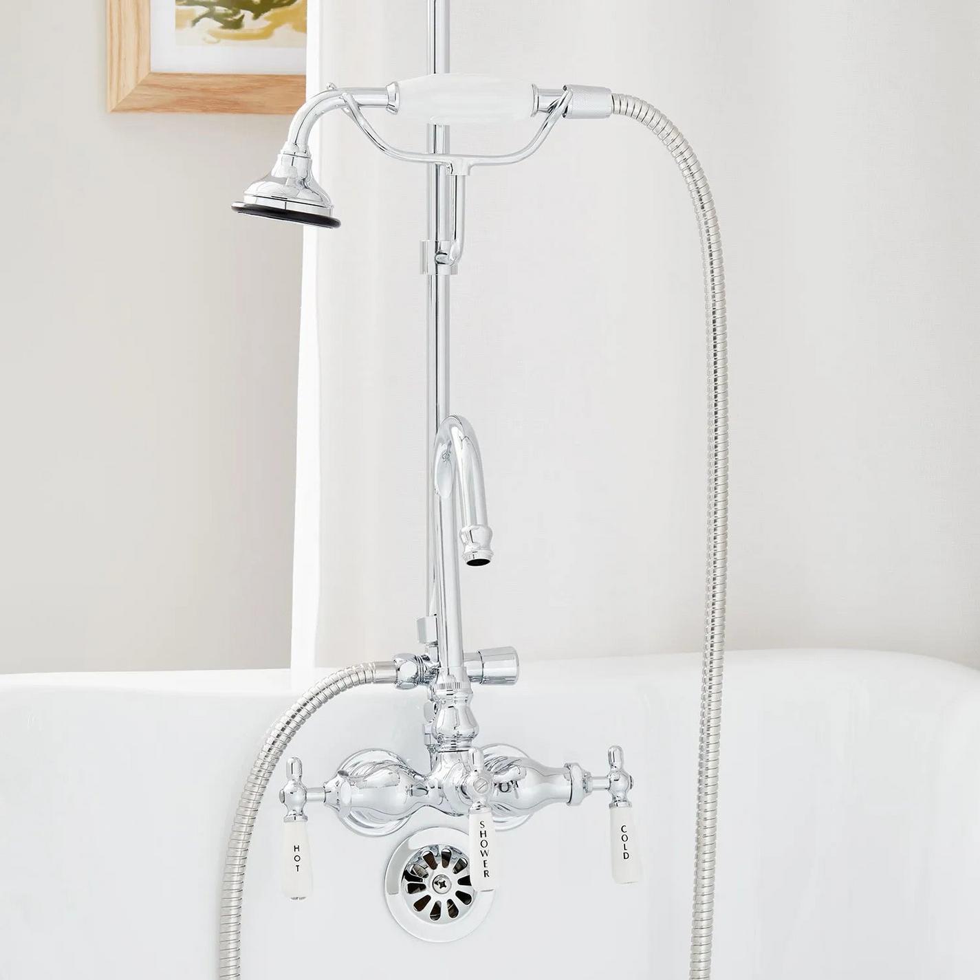 Gooseneck Shower Conversion Kit with Hand Shower - 60" x 30" Oval ...