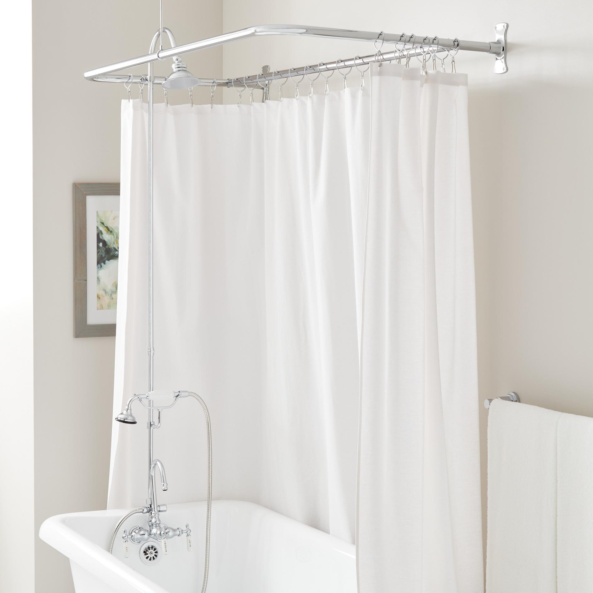Gooseneck Shower Conversion Kit with Hand Shower - 60" x 27" D Style ...