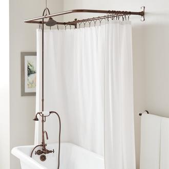 Gooseneck Shower Conversion Kit with Hand Shower - 60" x 27" D Style ...