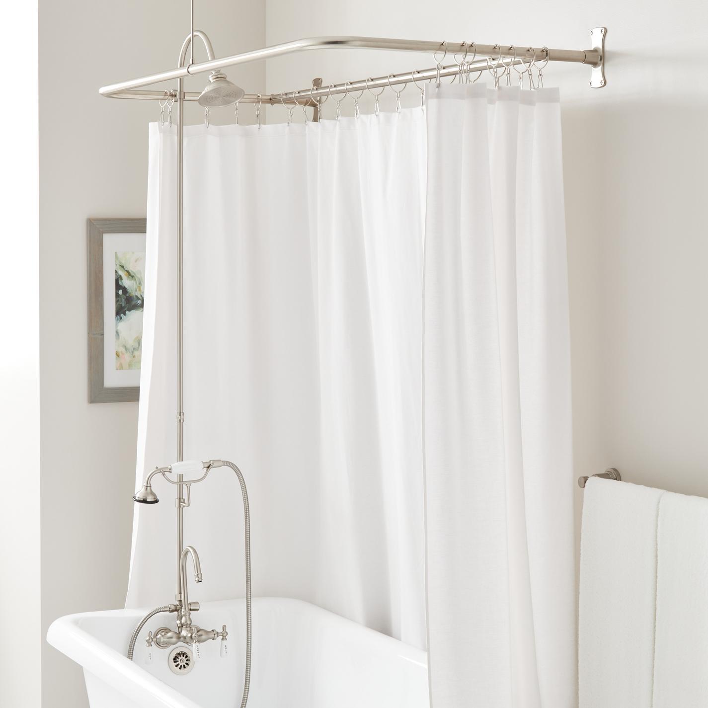 Gooseneck Shower Conversion Kit with Hand Shower - 60" x 27" D Style ...