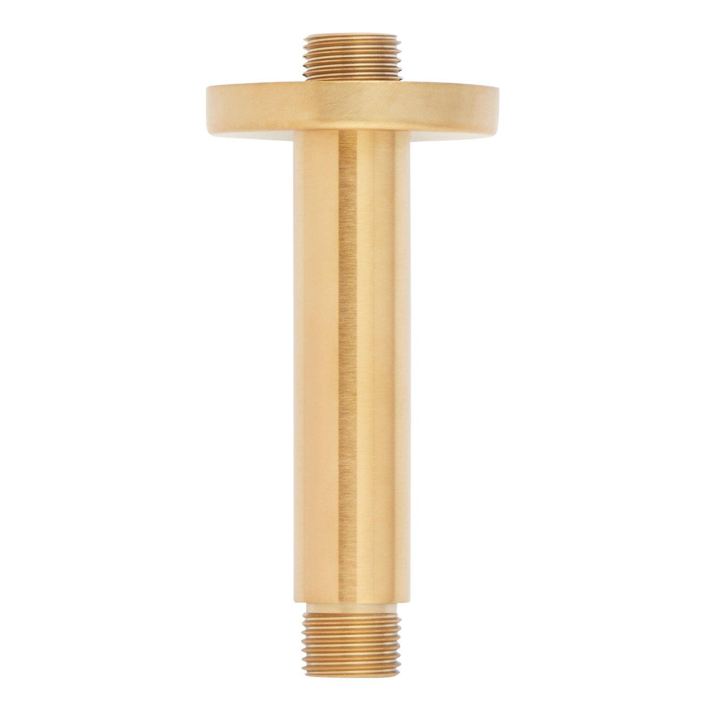 FundamentALL 4" Ceiling-Mount Shower Arm and Flange - Brushed Gold ...
