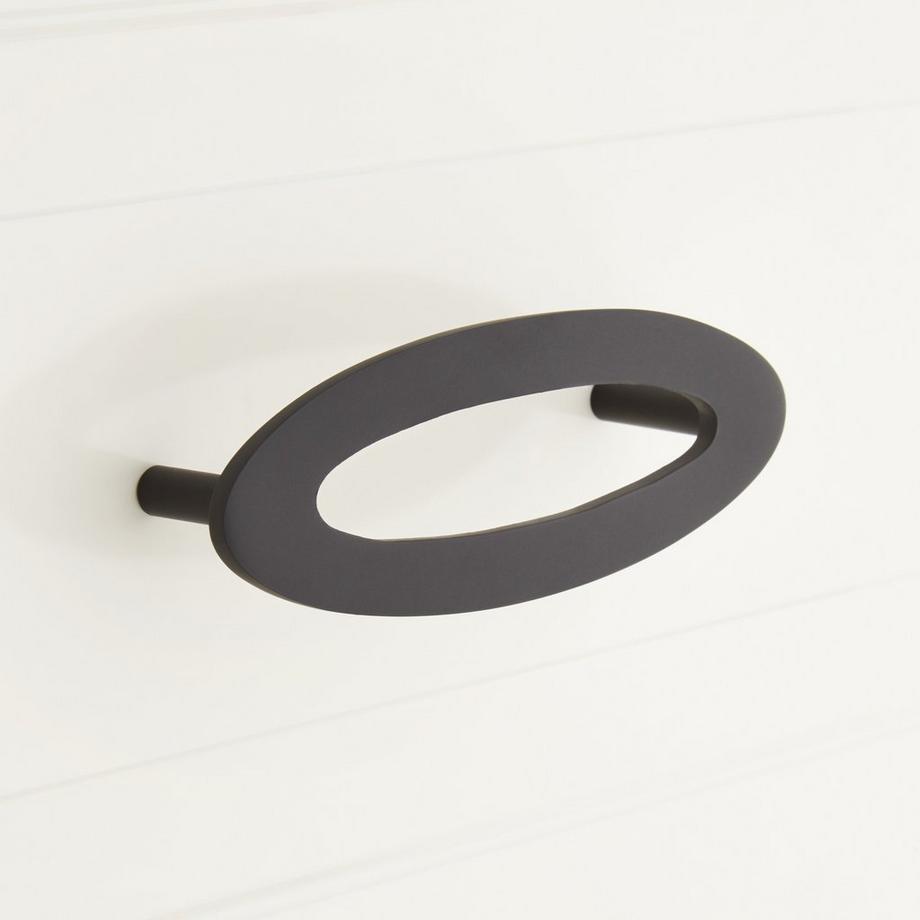 Simbury Enamel & Brass Cabinet Pull - Foggy Haze/Satin Brass ...