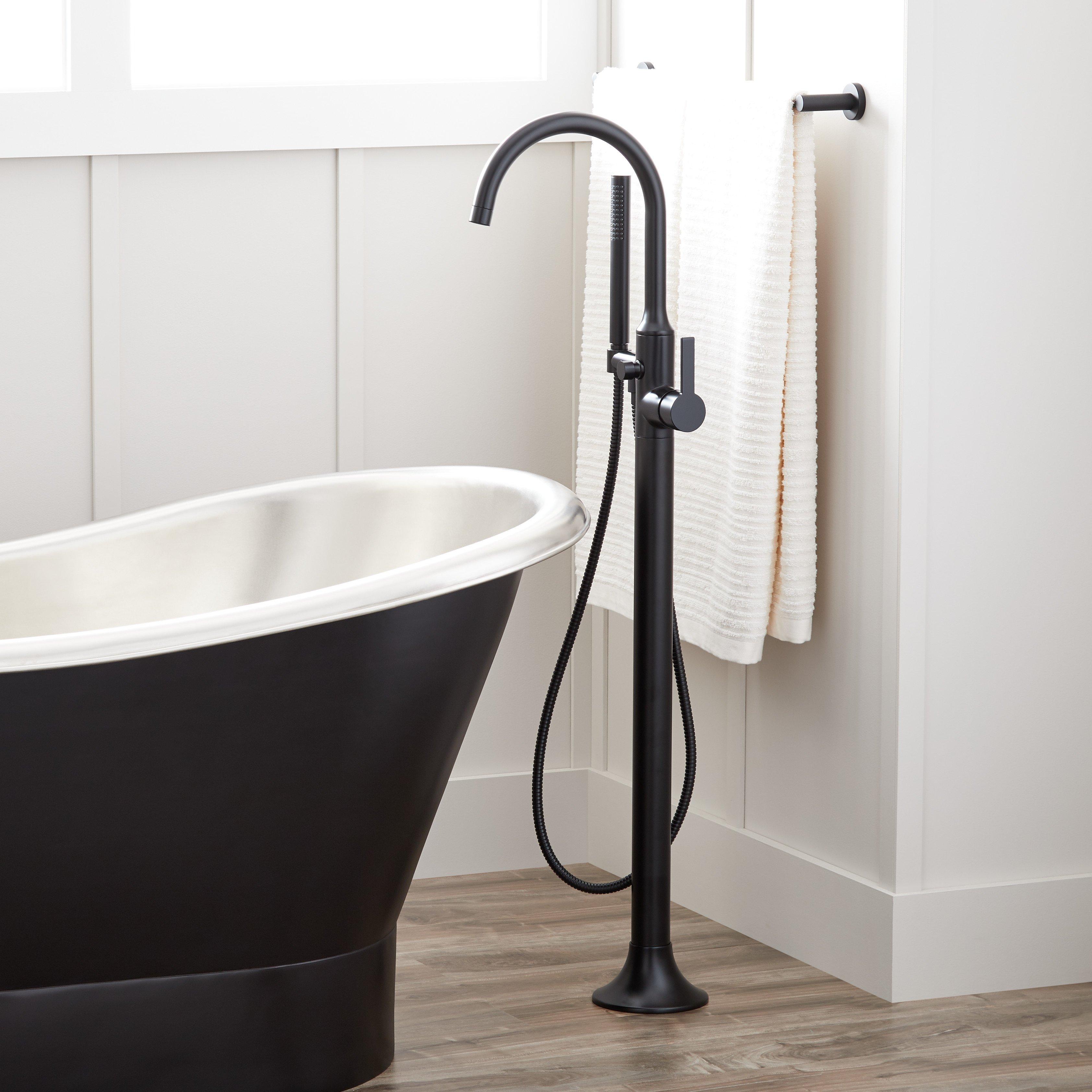Lentz Freestanding Tub Faucet with rough-in valve - Lever Handle ...