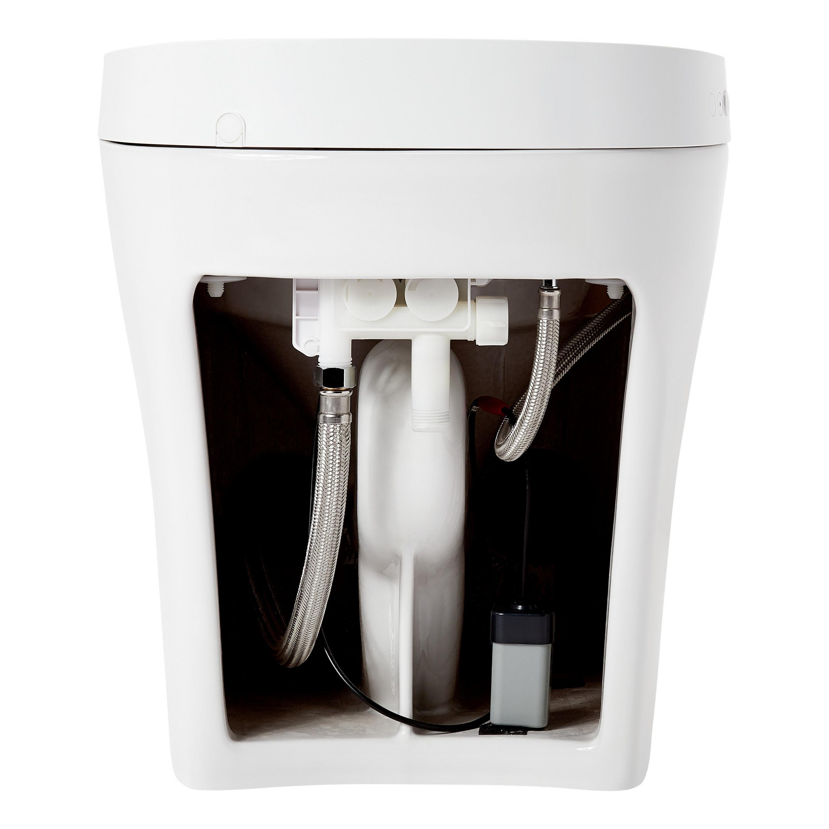 Narelle One-Piece Elongated Tankless Battery Operated Toilet ...