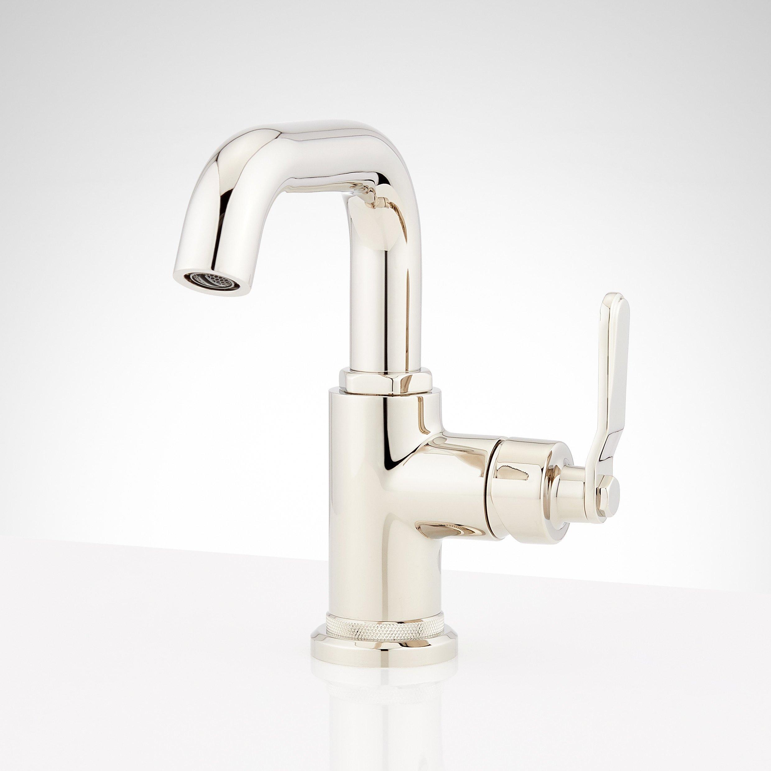 Gunther Single-Hole Bathroom Faucet - Polished Nickel | Signature Hardware