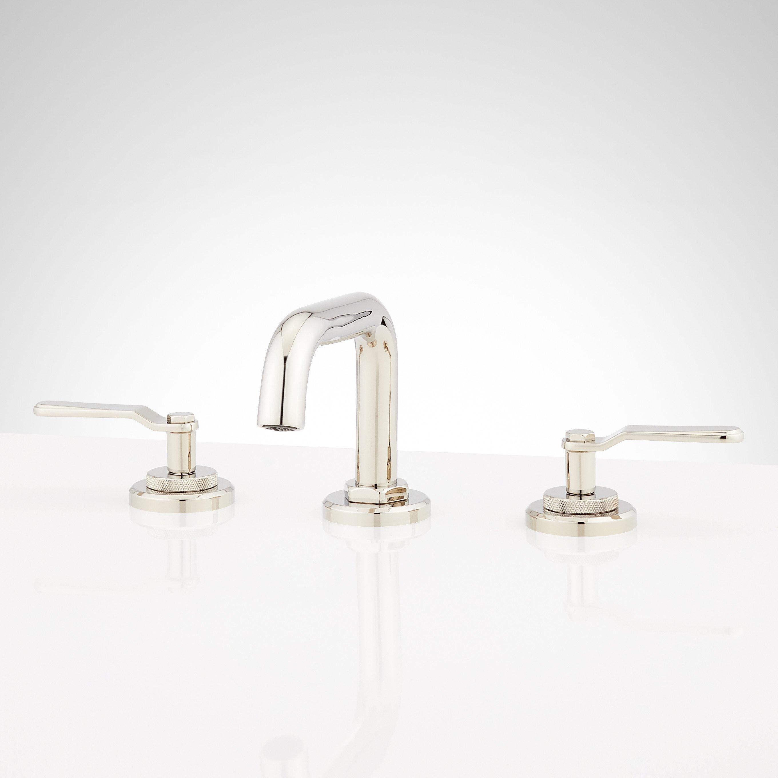 Gunther Widespread Bathroom Faucet - Polished Nickel | Signature Hardware